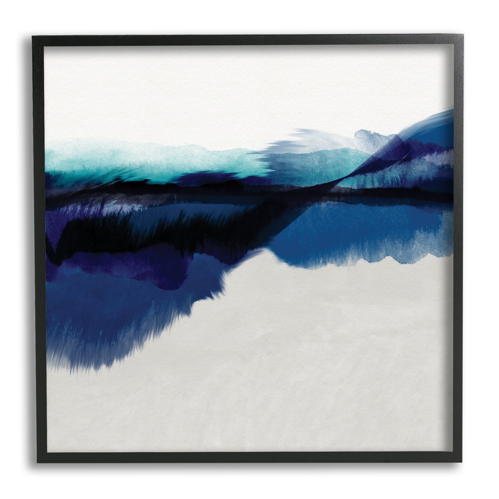 Stupell Industries Abstract Blue Paint Twist Asymmetrical Fluid Pattern ...