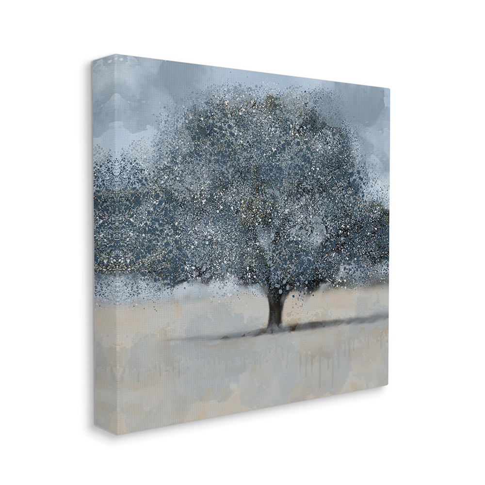 Stupell Industries Abstract Blue Splatter Paint Tree Nature Scene ...