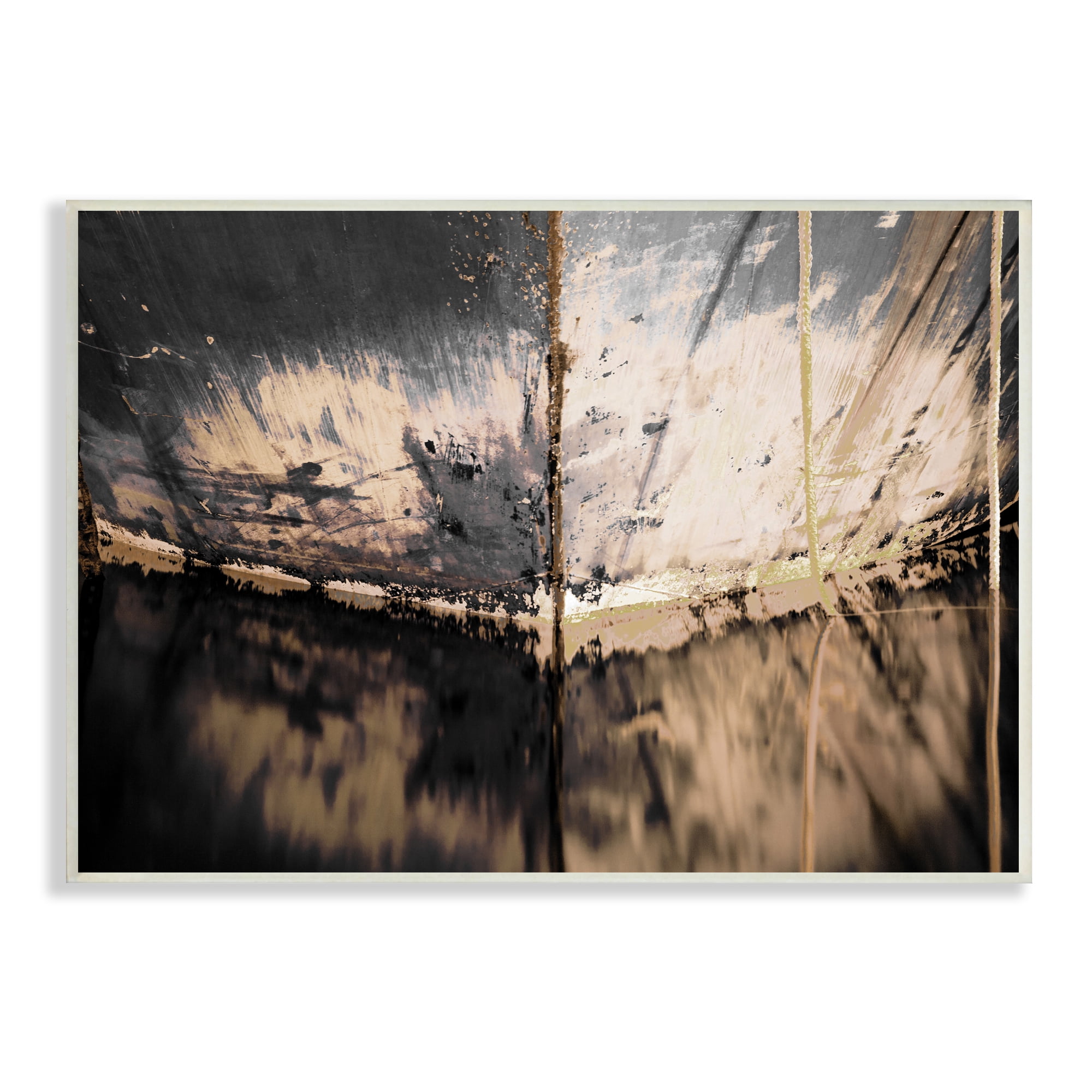 Stupell Industries Abstract Boat Underside Reflection Distressed Murky ...