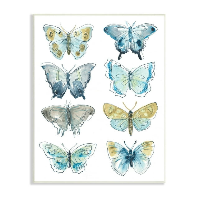 Stupell Industries Abstract Butterfly Wing Patterns Sketched Line ...