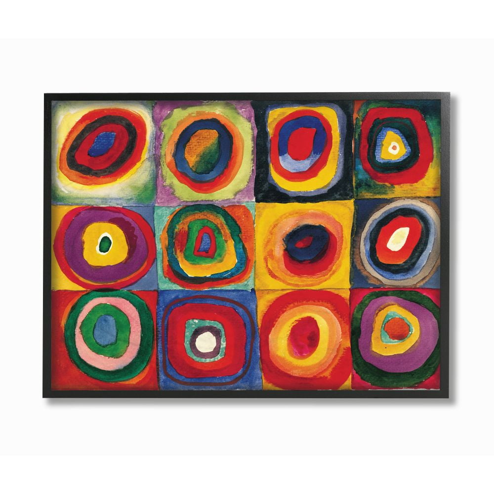 Stupell Industries Abstract Circle Pattern Red Yellow Painting Black ...