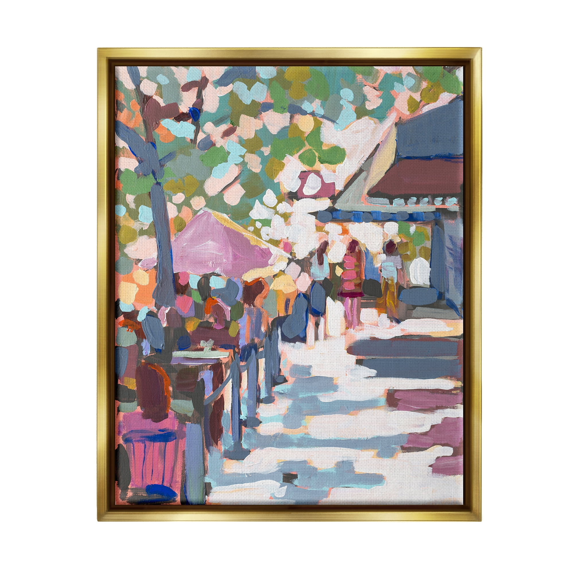 Stupell Industries Abstract City Market Abstract Painting Gold Floater ...