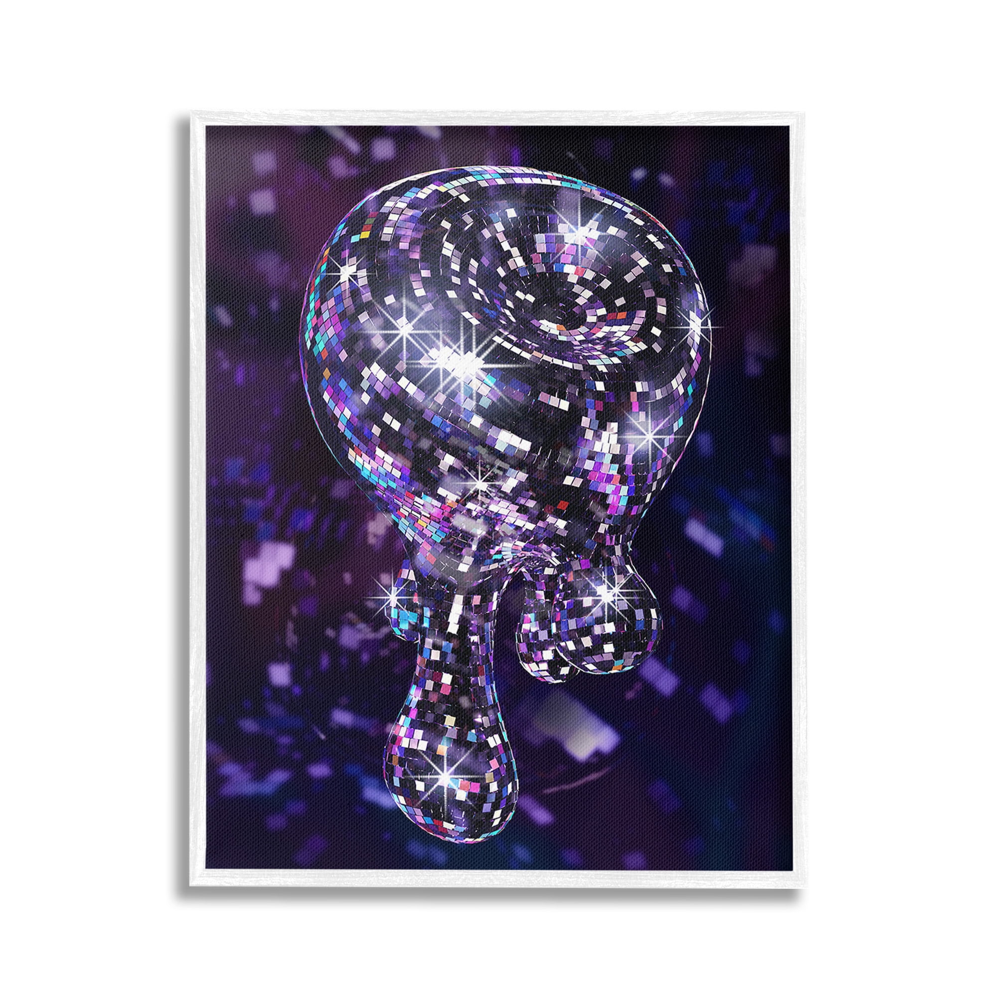 Stupell Industries Abstract Dripping Disco Abstract Painting White ...
