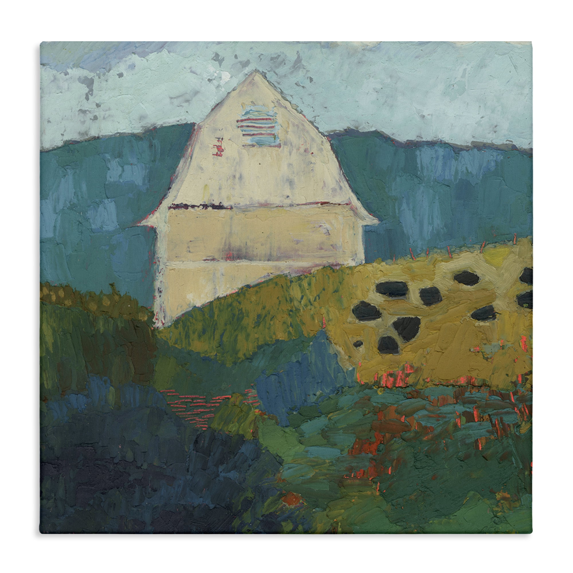 Stupell Industries Abstract Farm Impression Abstract Painting Wrapped ...