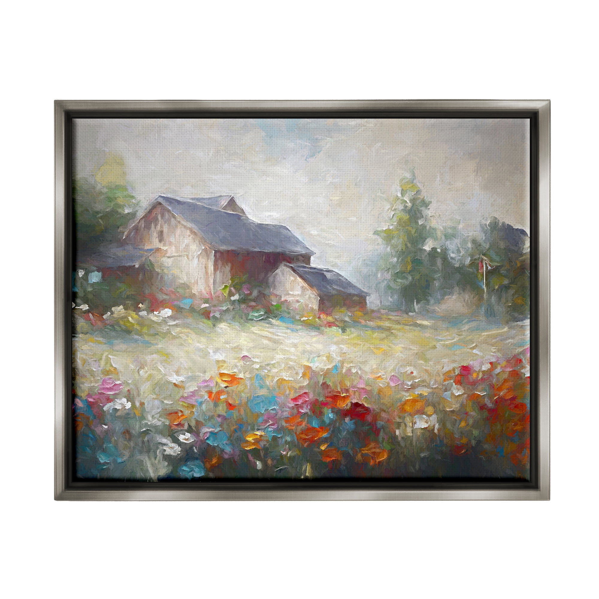 Stupell Industries Abstract Floral Countryside Landscape Painting Gray ...