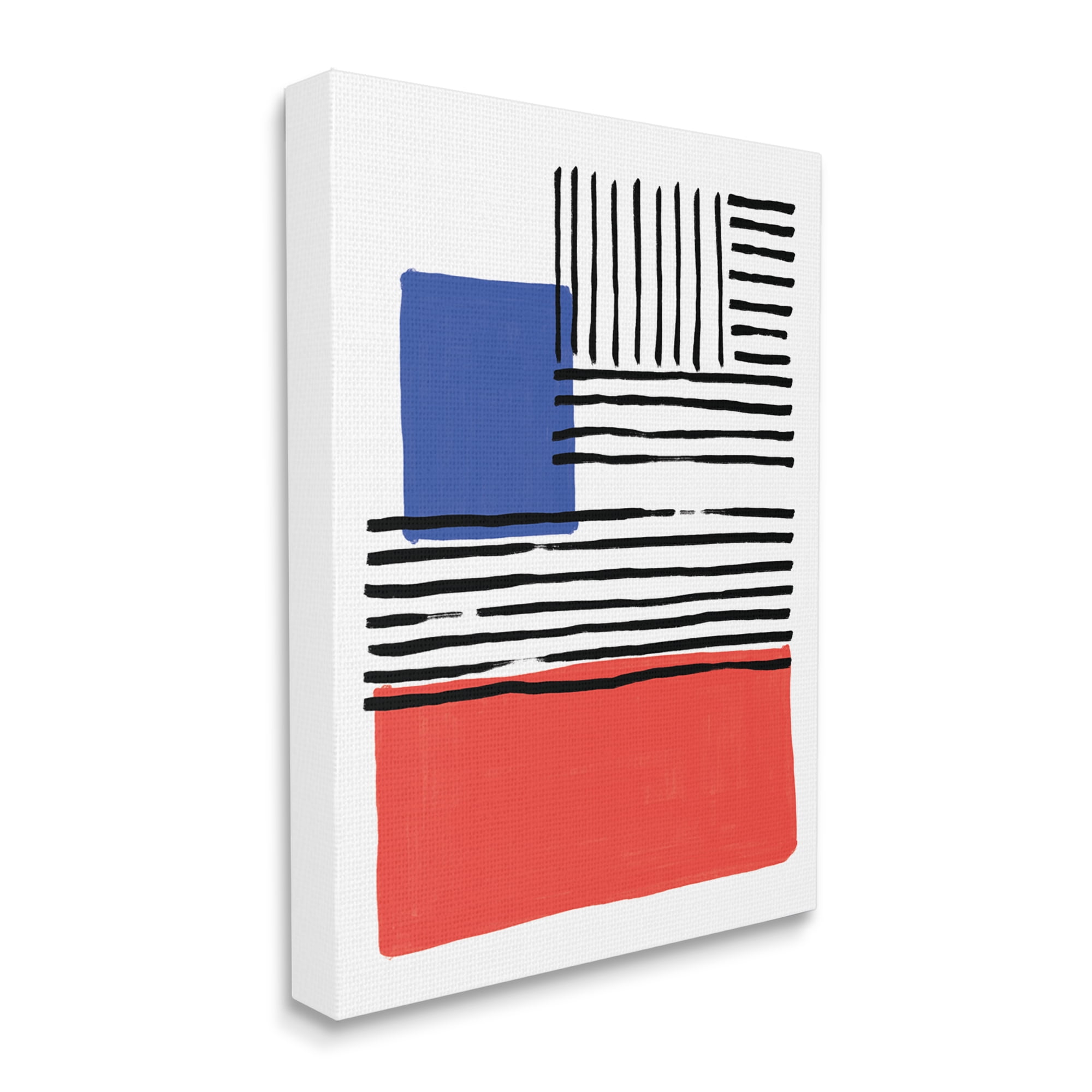Stupell Industries Abstract Geometric Red Blue Blocks Canvas - Walmart.com