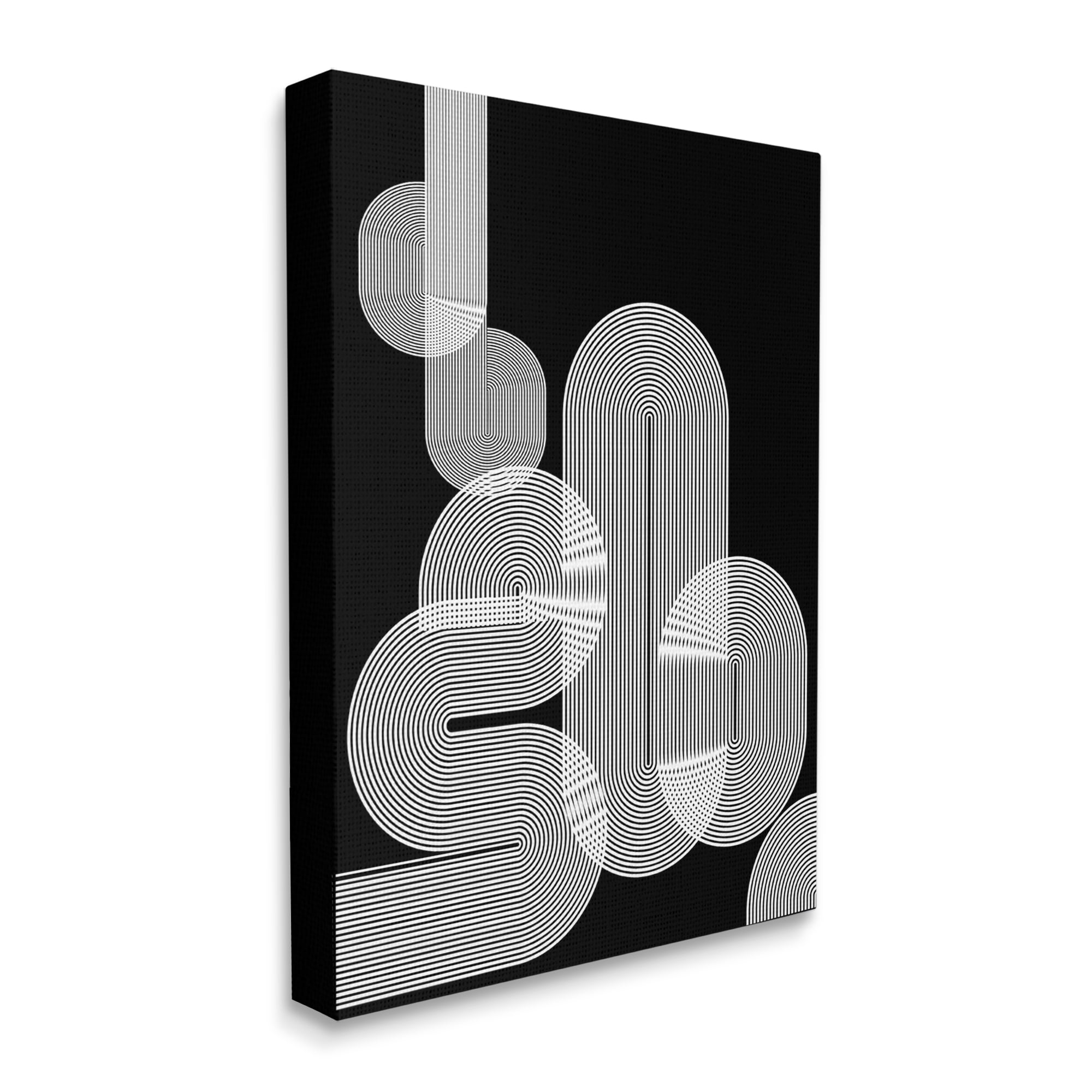 Stupell Industries Abstract Graphic Black Shapes Industrial Line ...