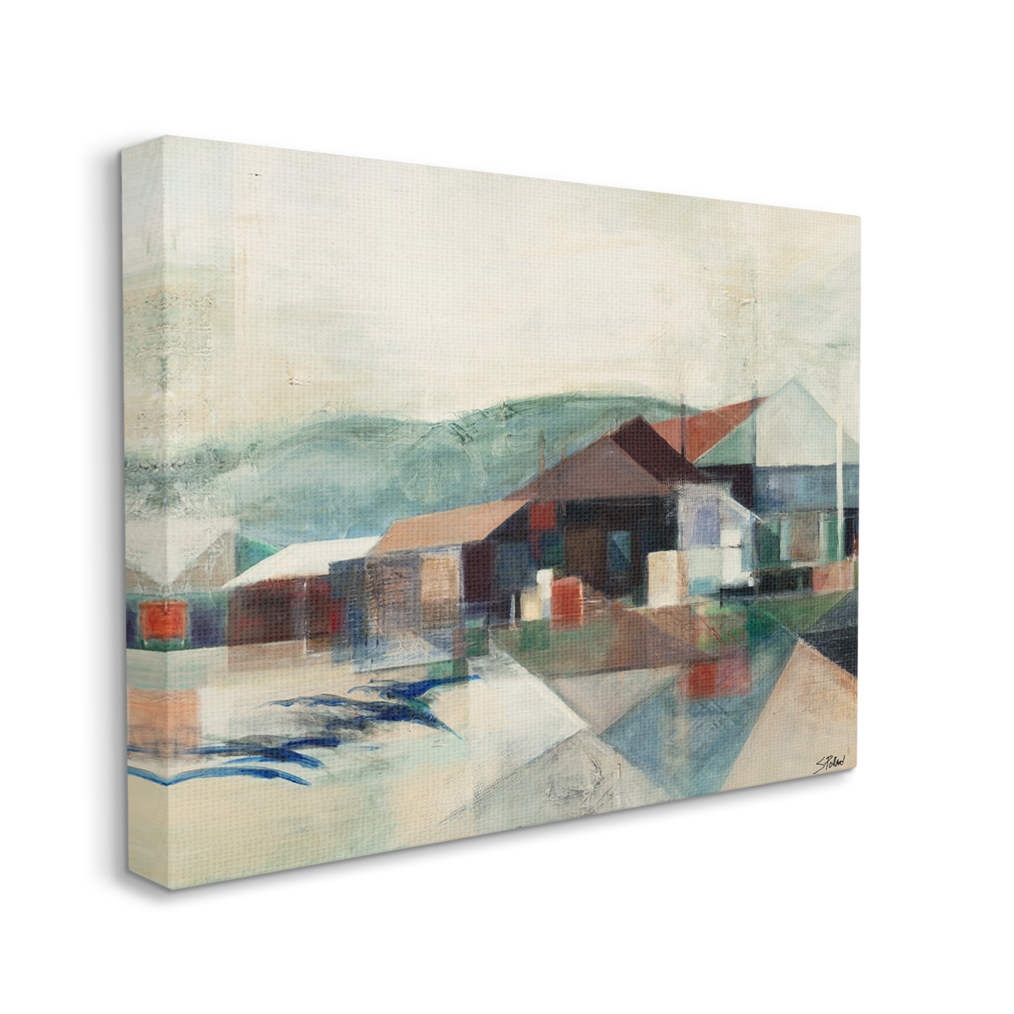Stupell Industries Abstract Hillside Valley Village Triangular Patterns ...
