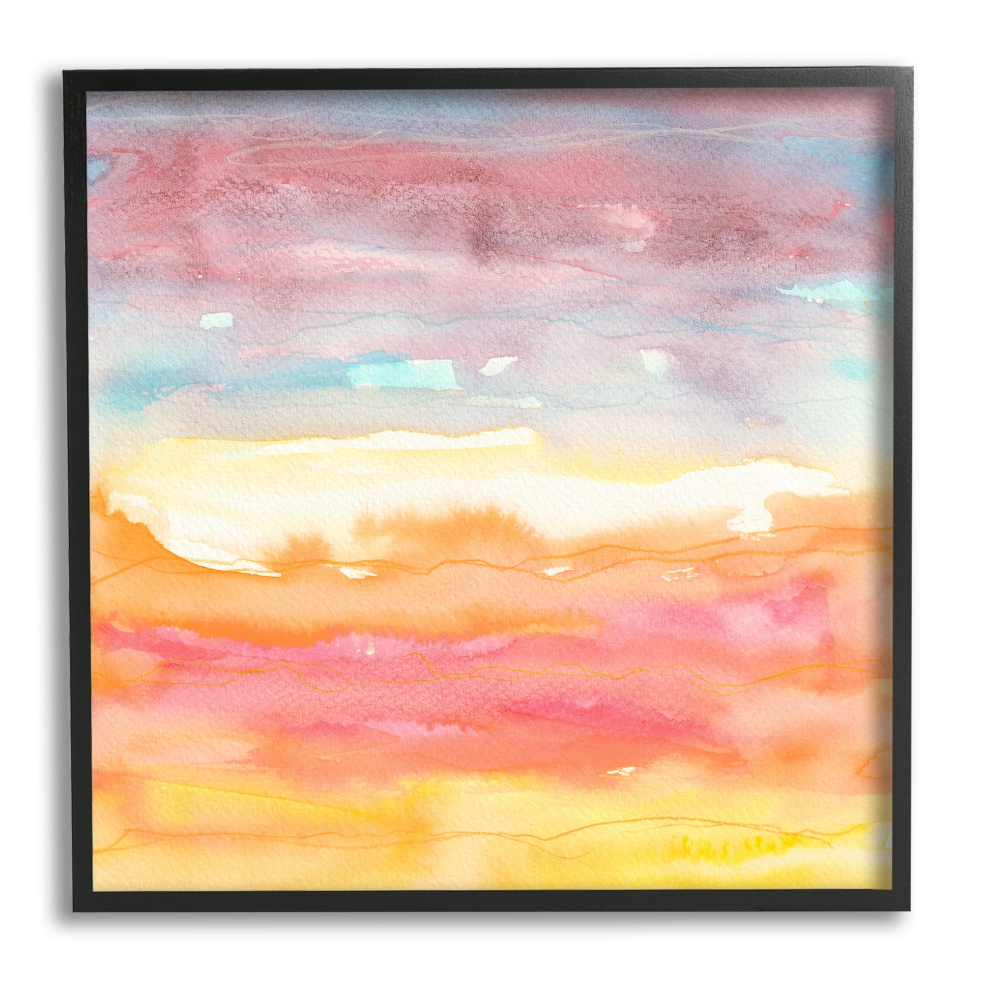 Stupell Industries Abstract Landscape Red Orange Sun Rays Watercolor ...