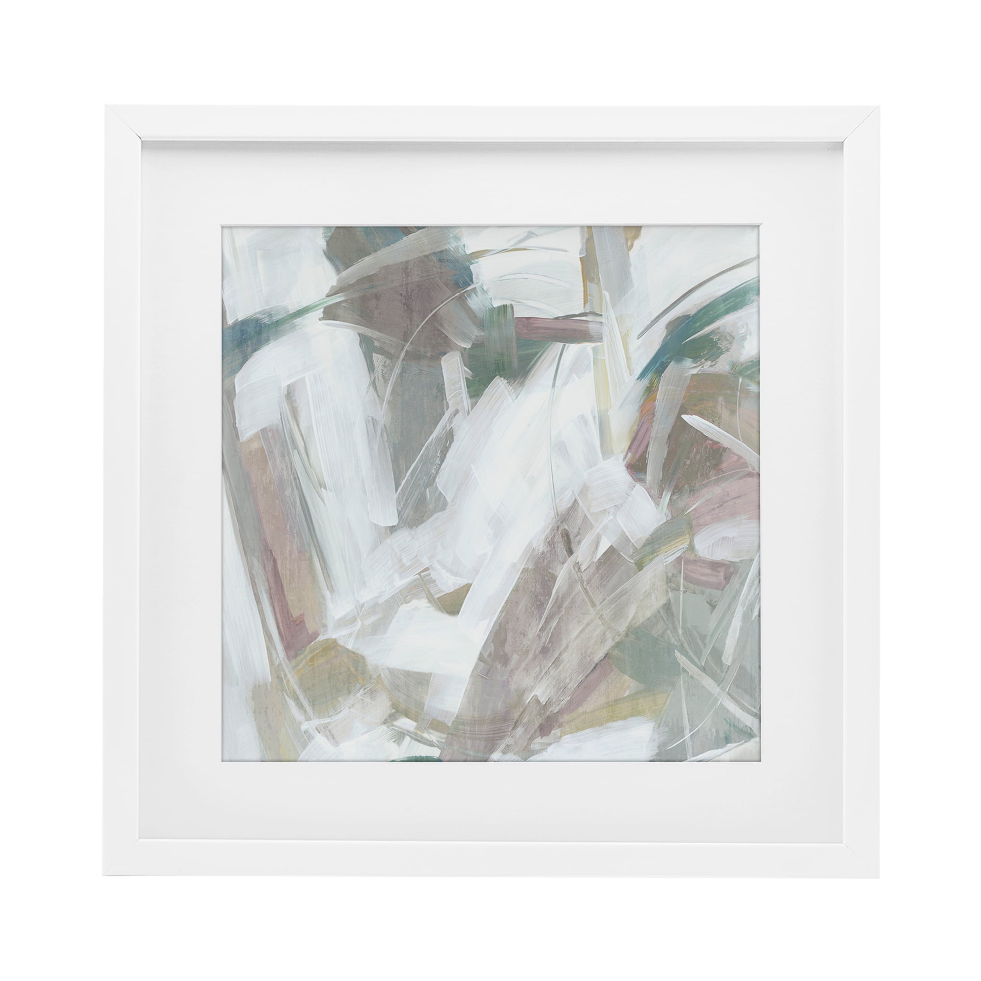 Stupell Industries Abstract Muted Harmony White Framed Print Under ...
