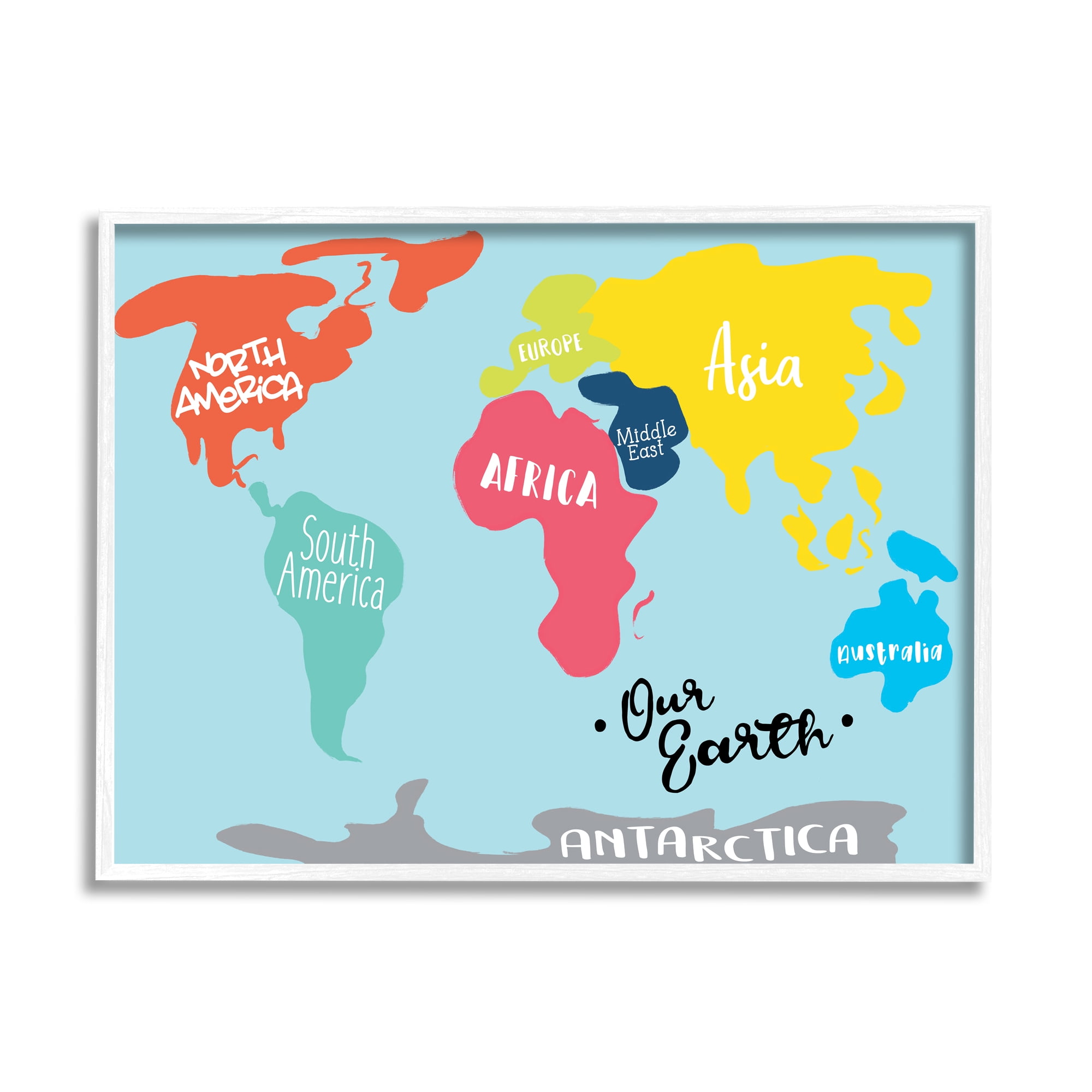 Stupell Industries Abstract Our Earth World Map Bold Shape Regions ...