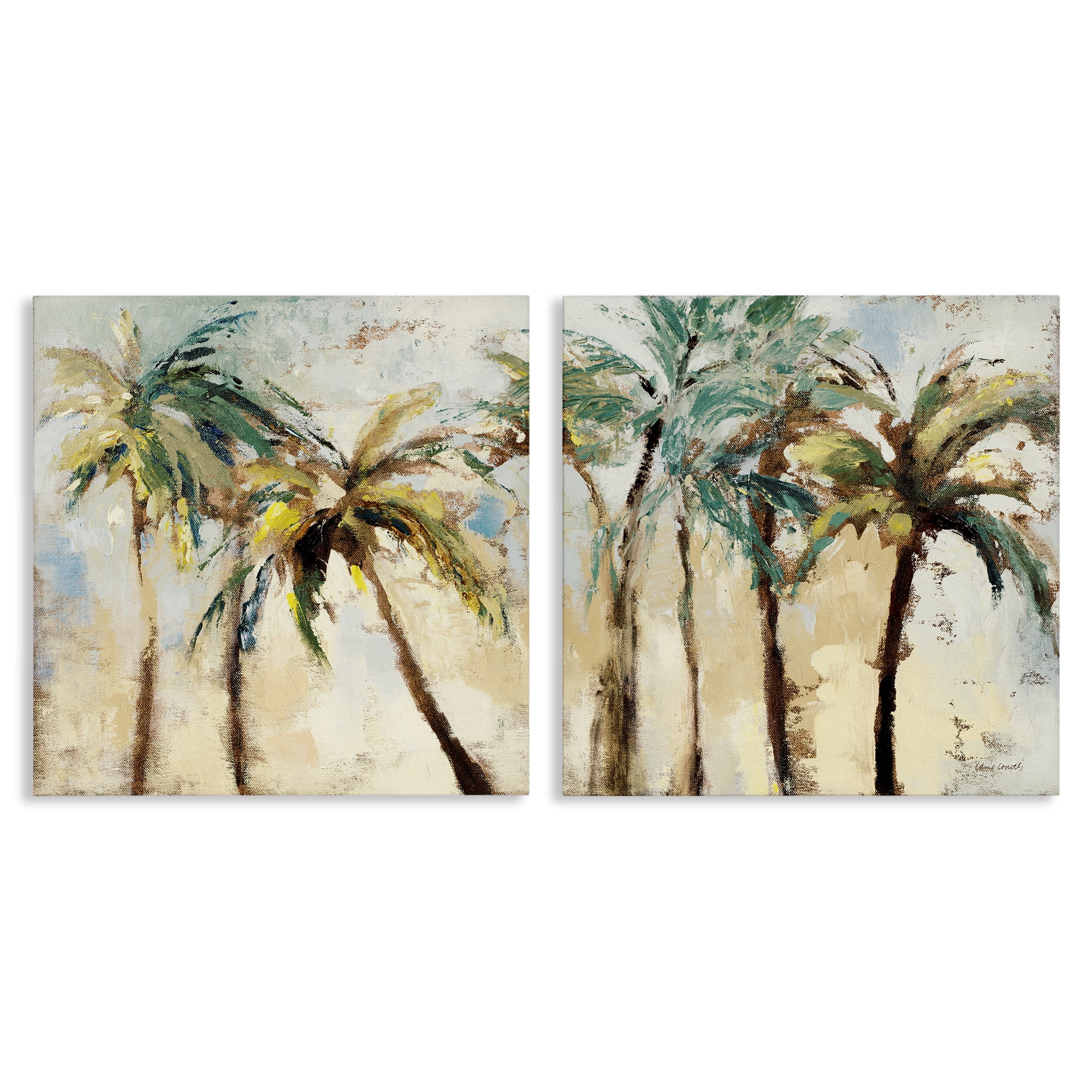 Stupell Industries Abstract Palm Trees Abstract Painting Wrapped Canvas ...