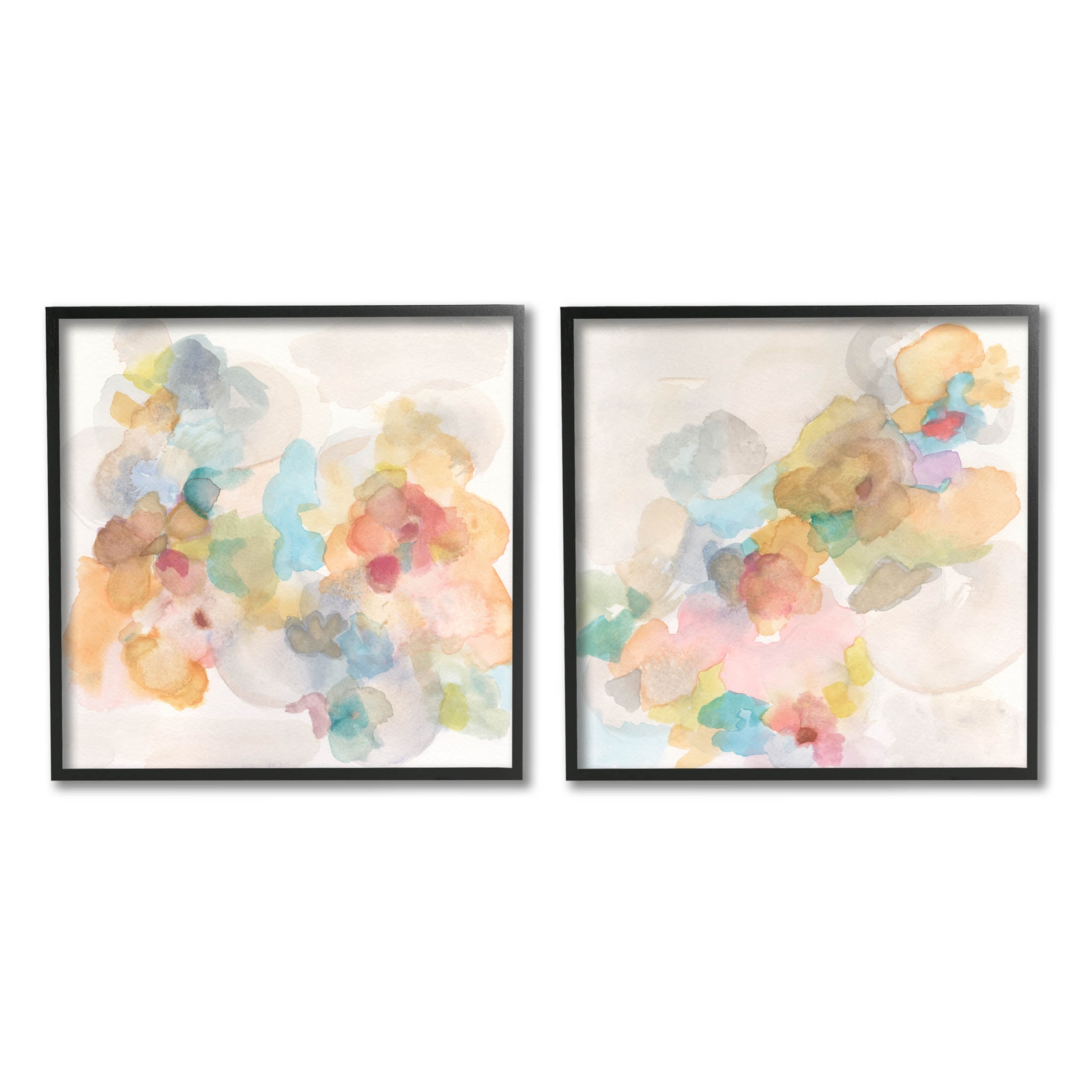 Stupell Industries Abstract Pastel Watercolor Composition Painting Black Framed Art Print Wall ...