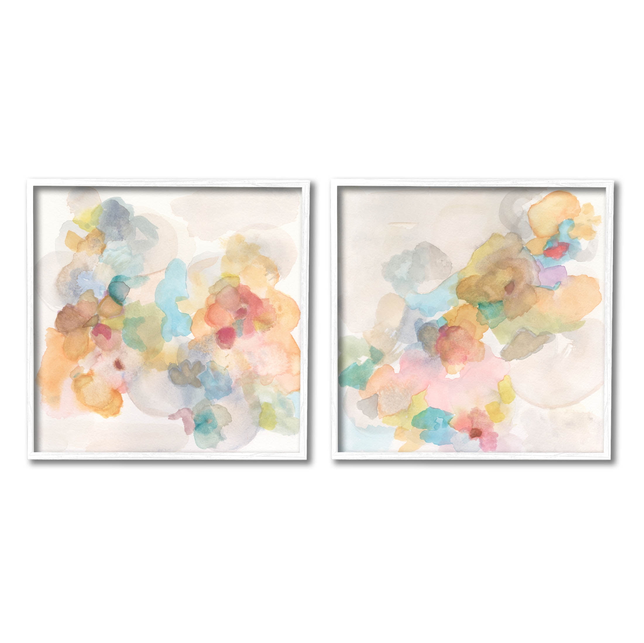 Stupell Industries Abstract Pastel Watercolor Composition Painting White Framed Art Print Wall ...