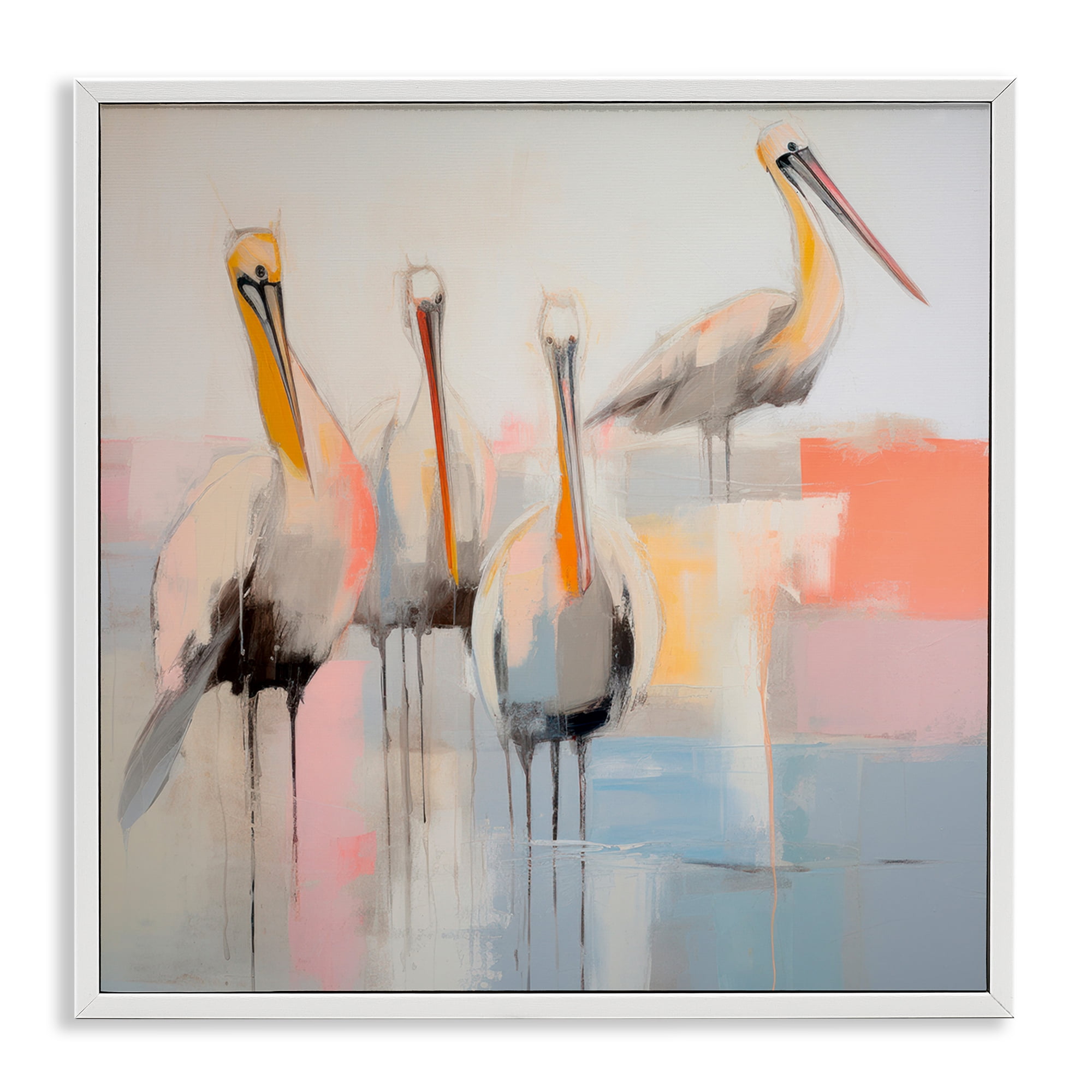 Stupell Industries Abstract Pelicans Scene Animals & Insects Painting ...