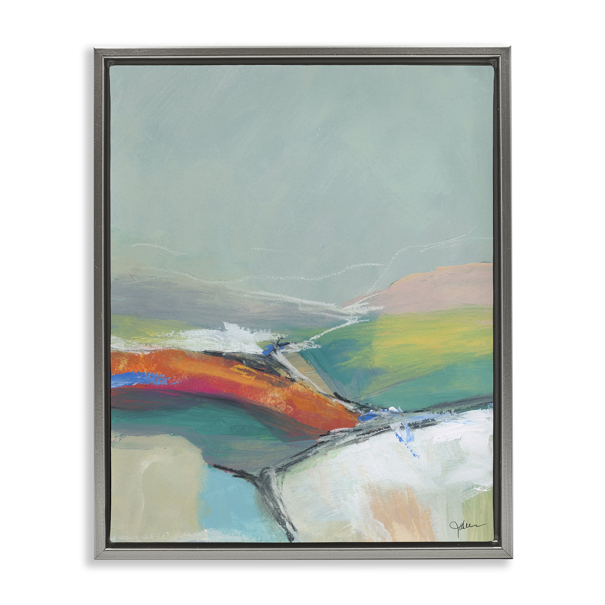Stupell Industries Abstract Rolling Hills Abstract Painting Gray ...