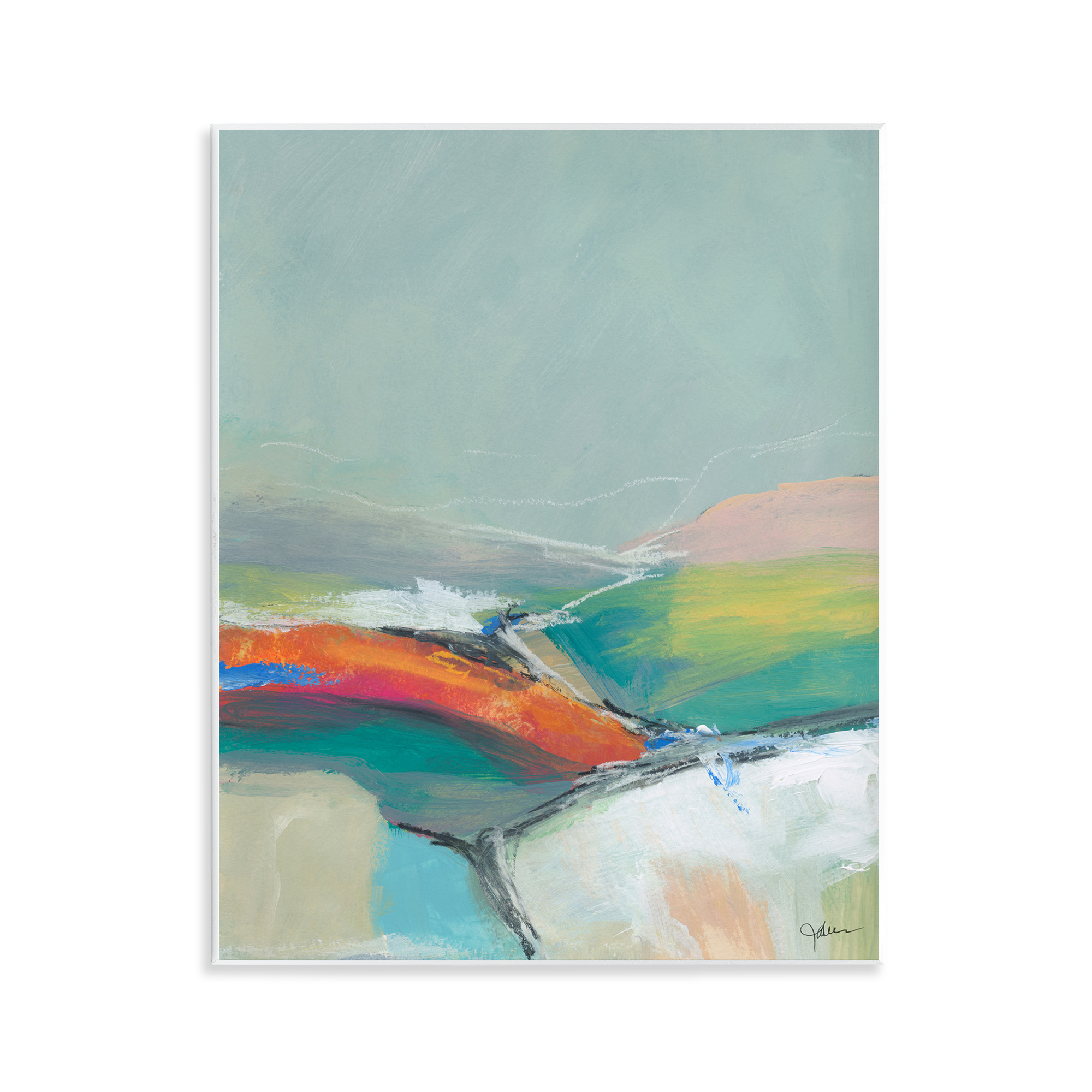 Stupell Industries Abstract Rolling Hills Abstract Painting Unframed ...