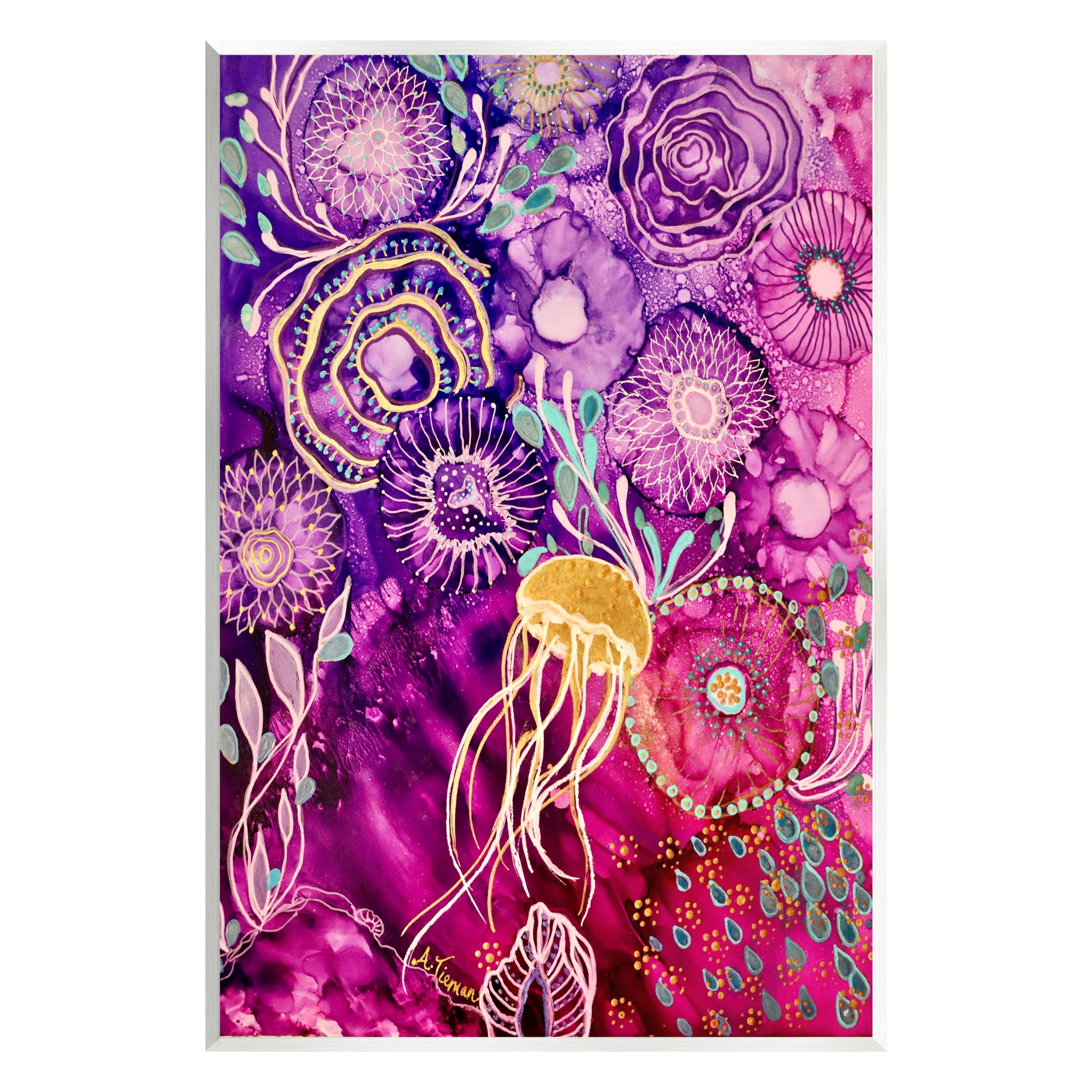 Stupell Industries Abstract Sea Life Patterns Abstract Painting ...