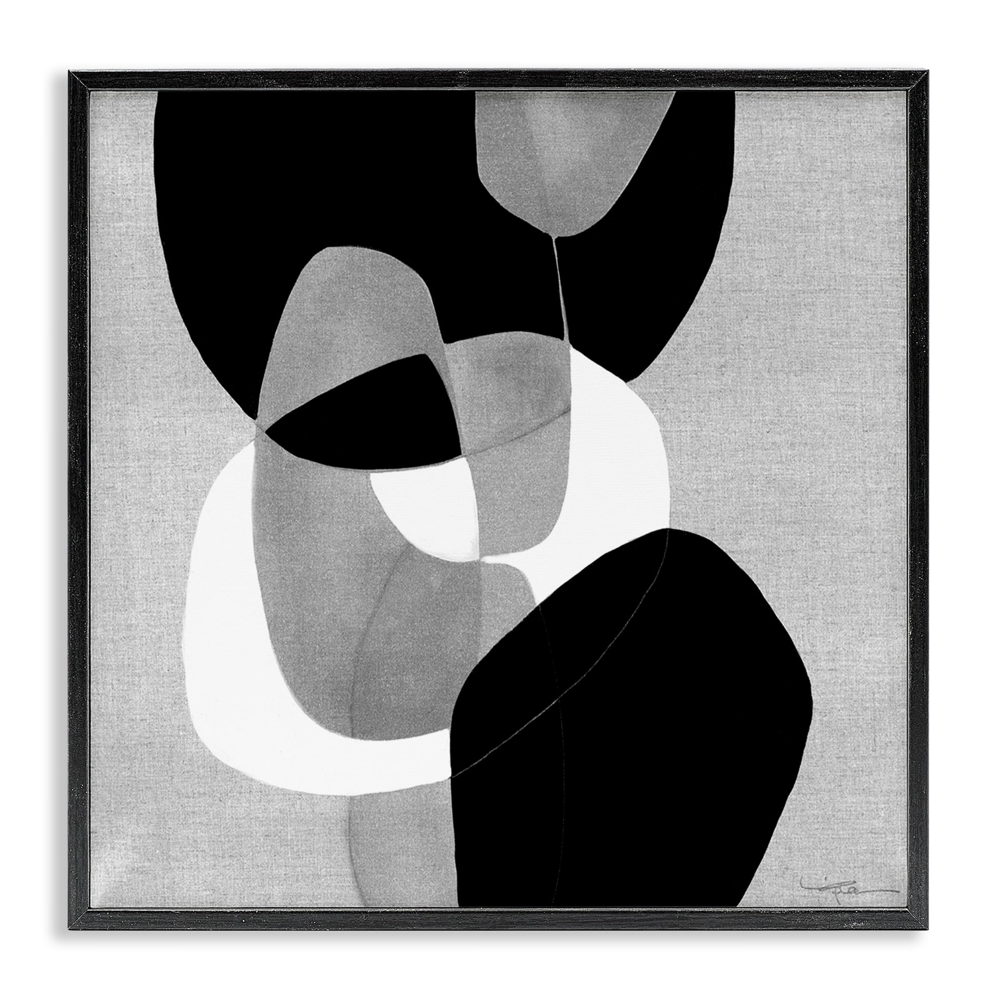 Stupell Industries Abstract Sharp Cutouts Abstract Painting Black ...