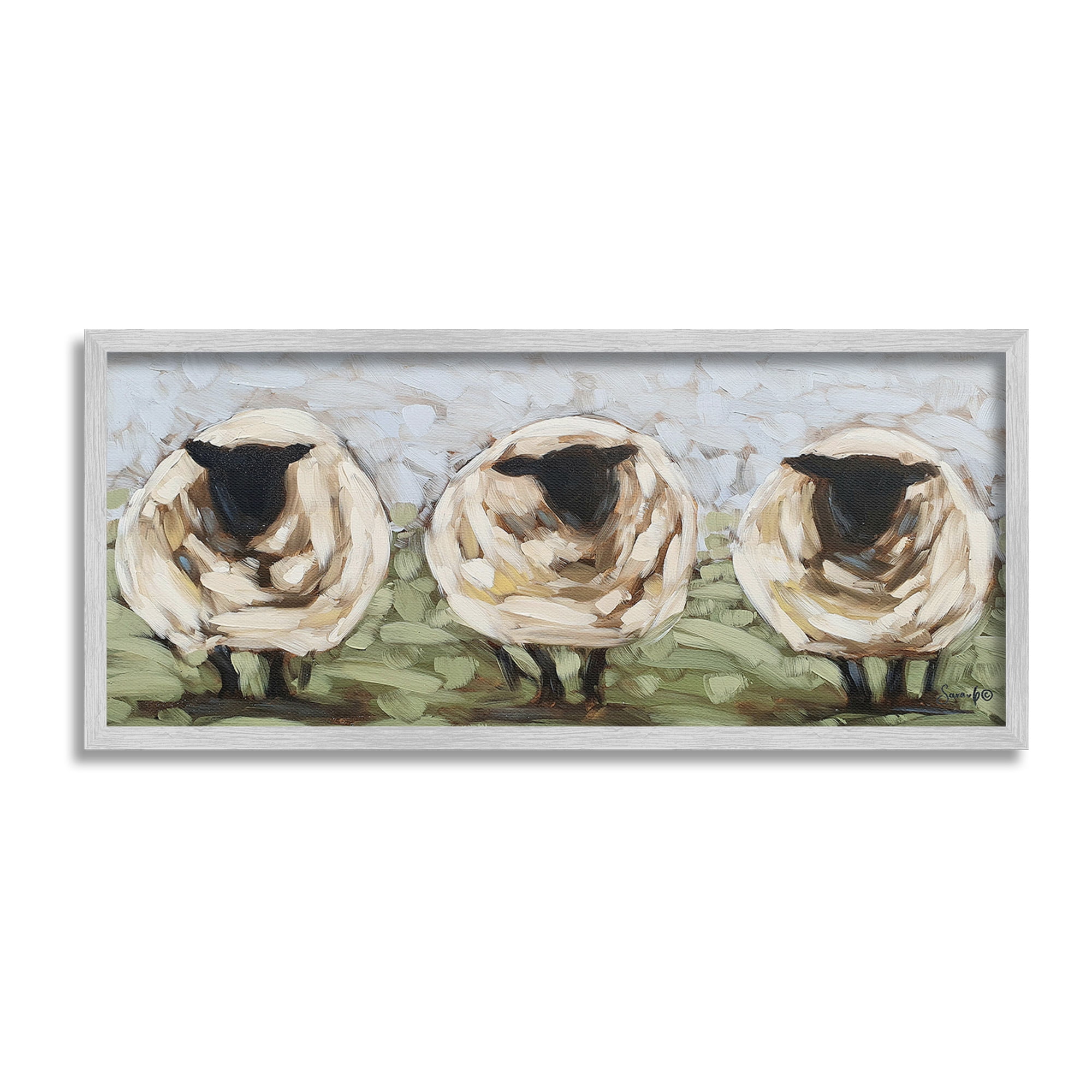Stupell Industries Abstract Sheep Trio Animals & Insects Painting Gray ...