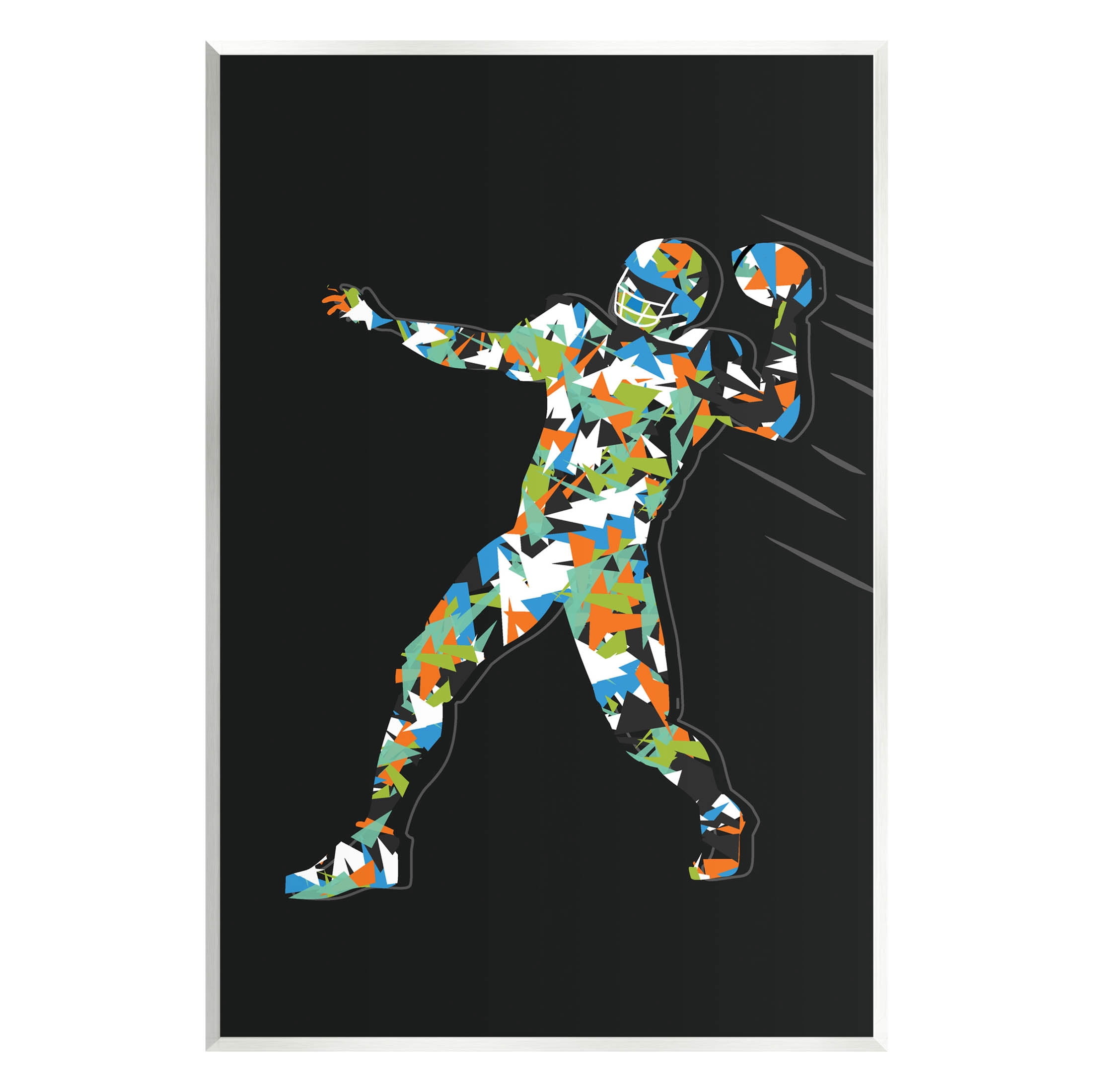 Stupell Industries Abstract Throwing Football Pose Graphic Art Unframed ...