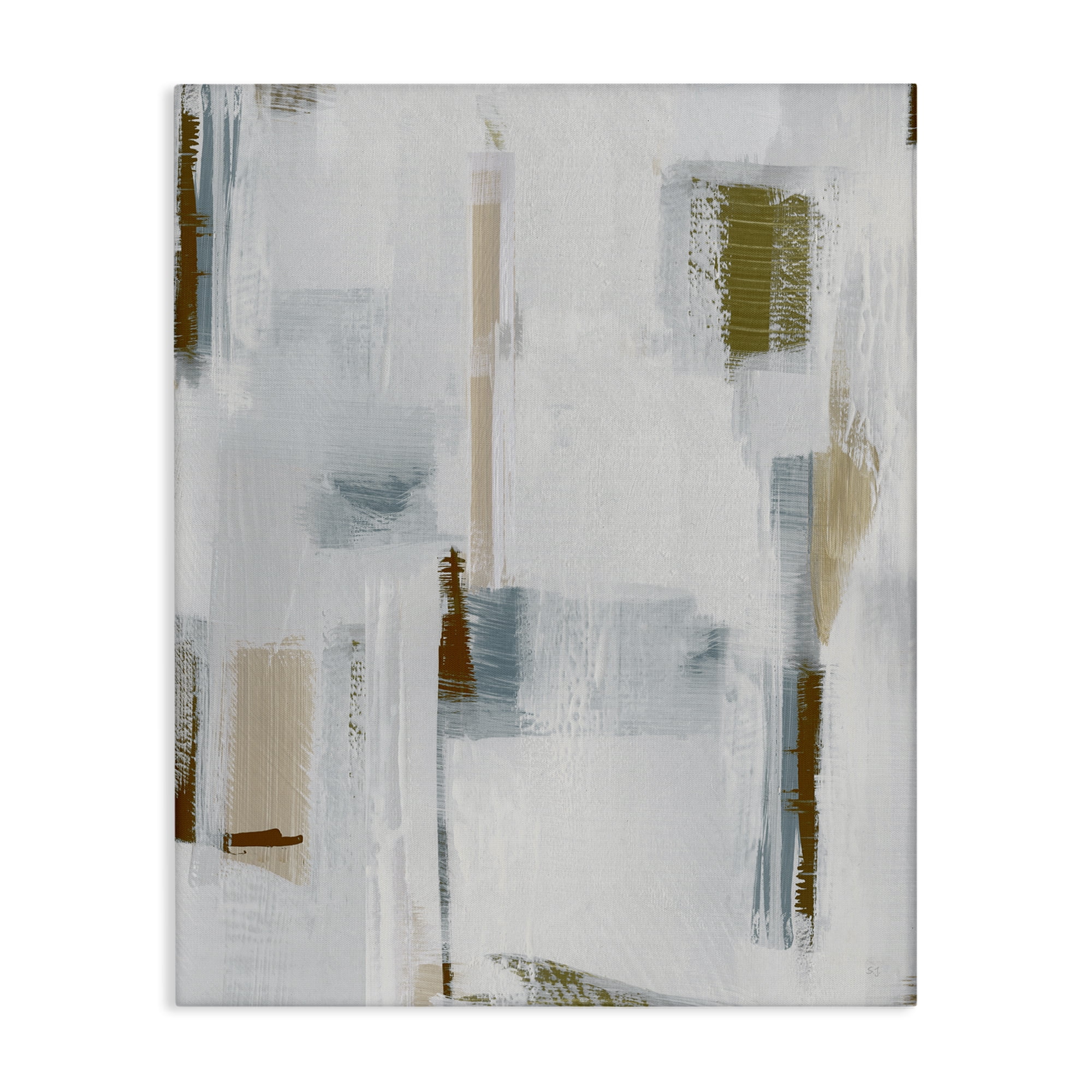 Stupell Industries Abstract with Subtle Forms Abstract Painting Wrapped ...