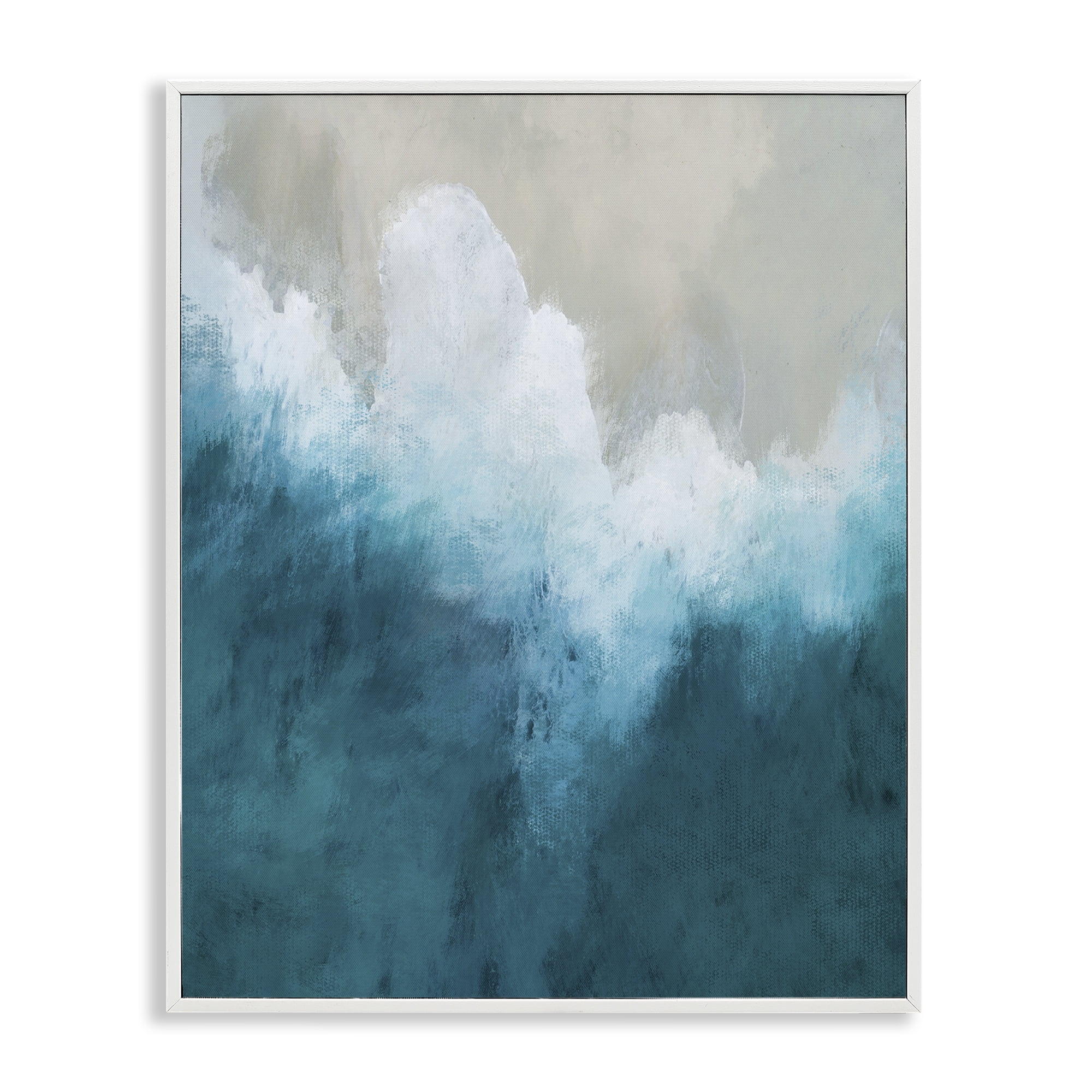 Stupell Industries Aerial Tide Abstraction White Framed Giclee Art ...