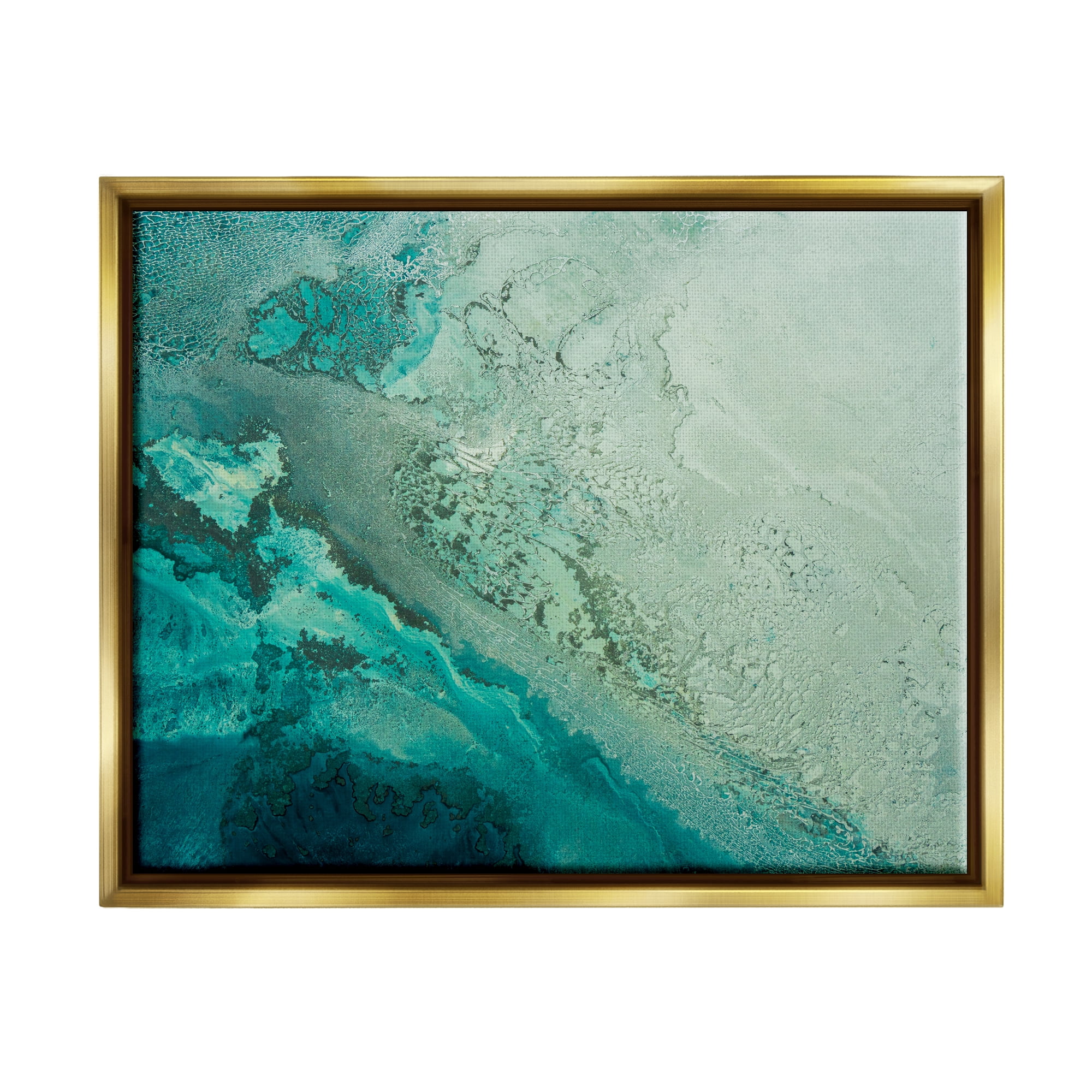 Stupell Industries Aerial View Tide Pool Landscape Painting Gold ...