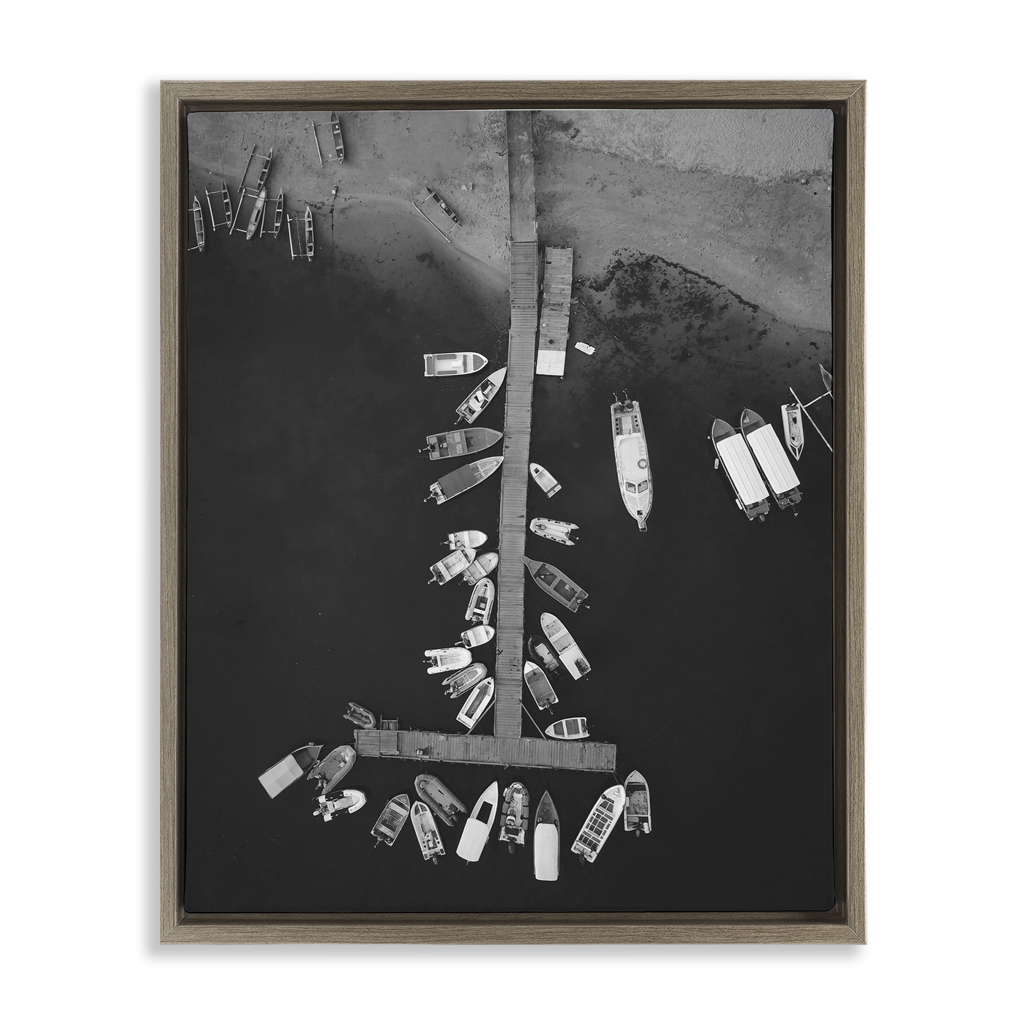 Stupell Industries Aerial View of Docked Boats Transportation ...