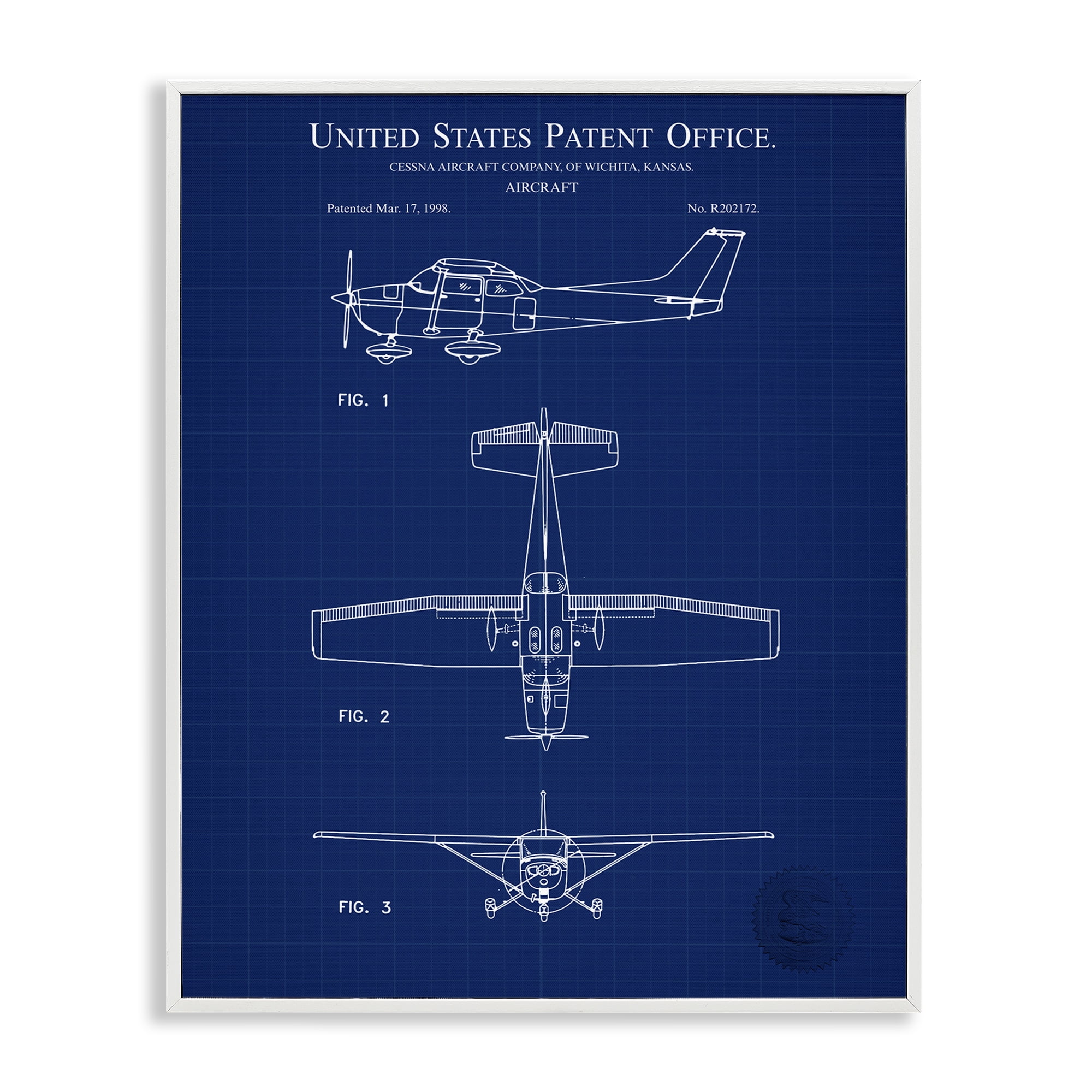 Stupell Industries Aircraft Patent Blueprint Transportation Painting ...