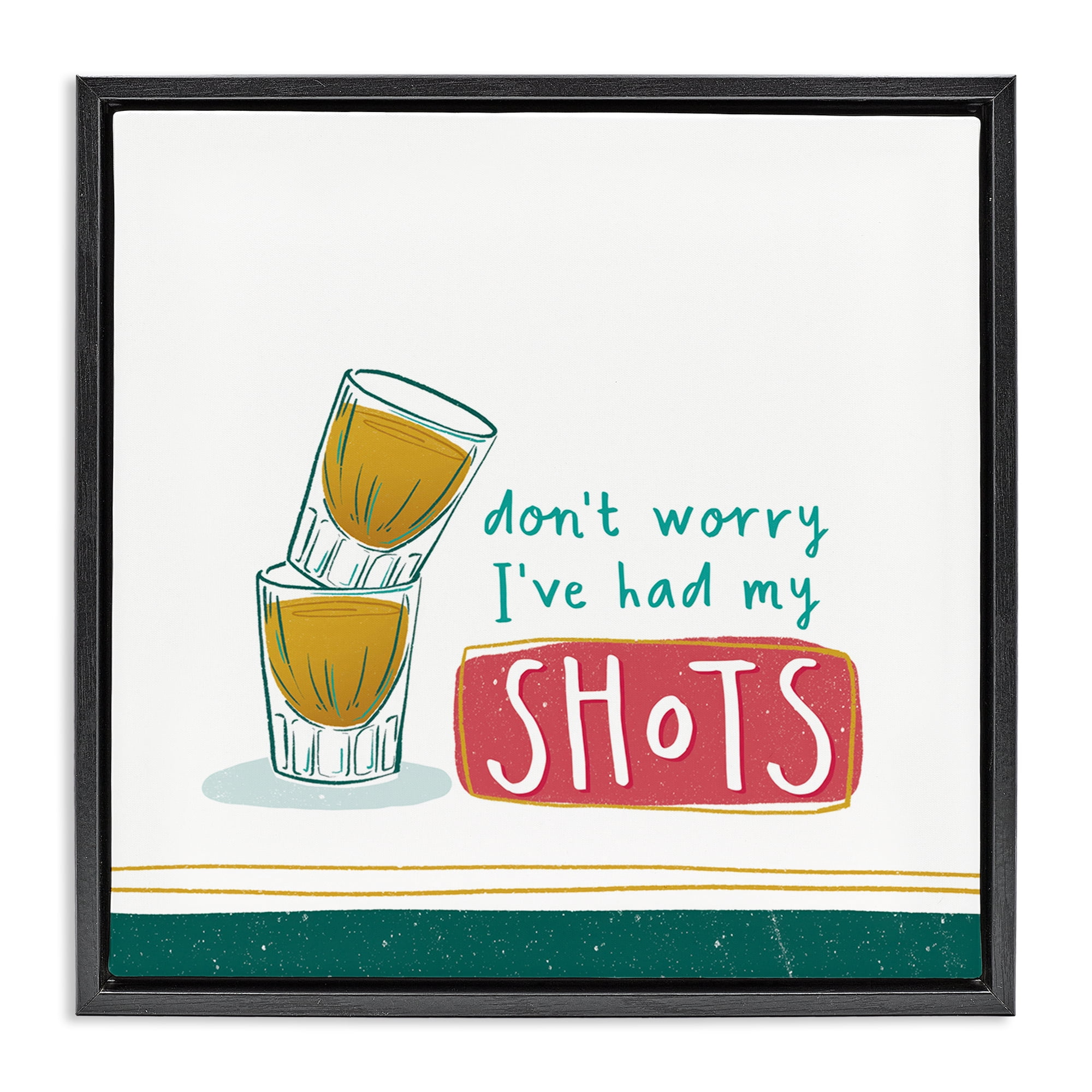 Stupell Industries Alcohol Shots Humor Food & Beverage Painting Black ...