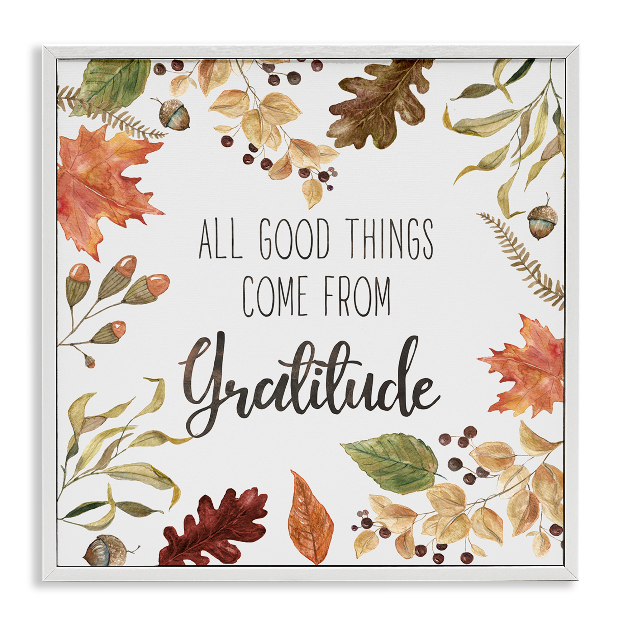 Stupell Industries All Good Things Graditude Botanical & Floral ...