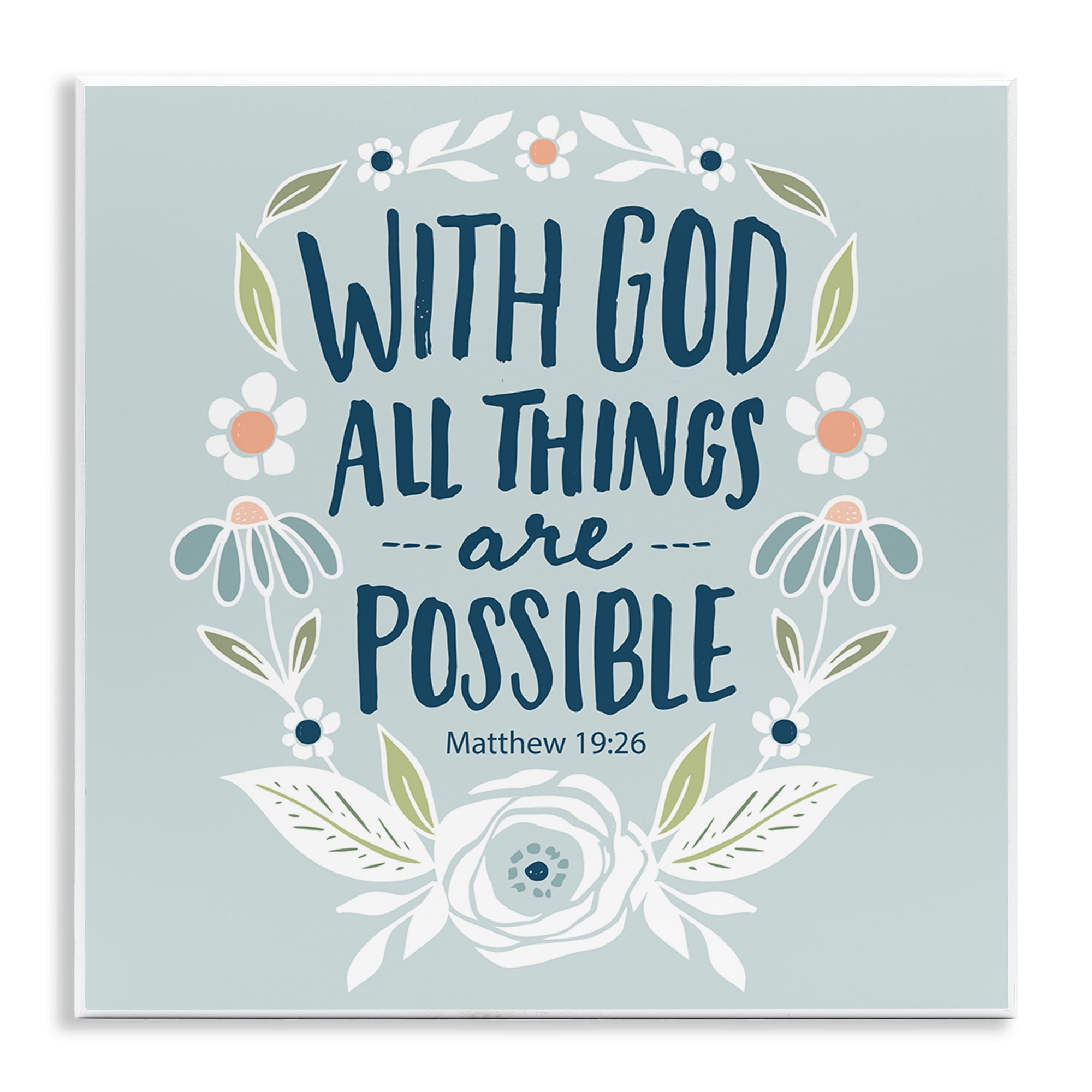 Stupell Industries All Things Possible Verse Religious Painting ...