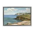 Stupell Industries Along The Shore Scenery Gray Framed Floater Canvas ...