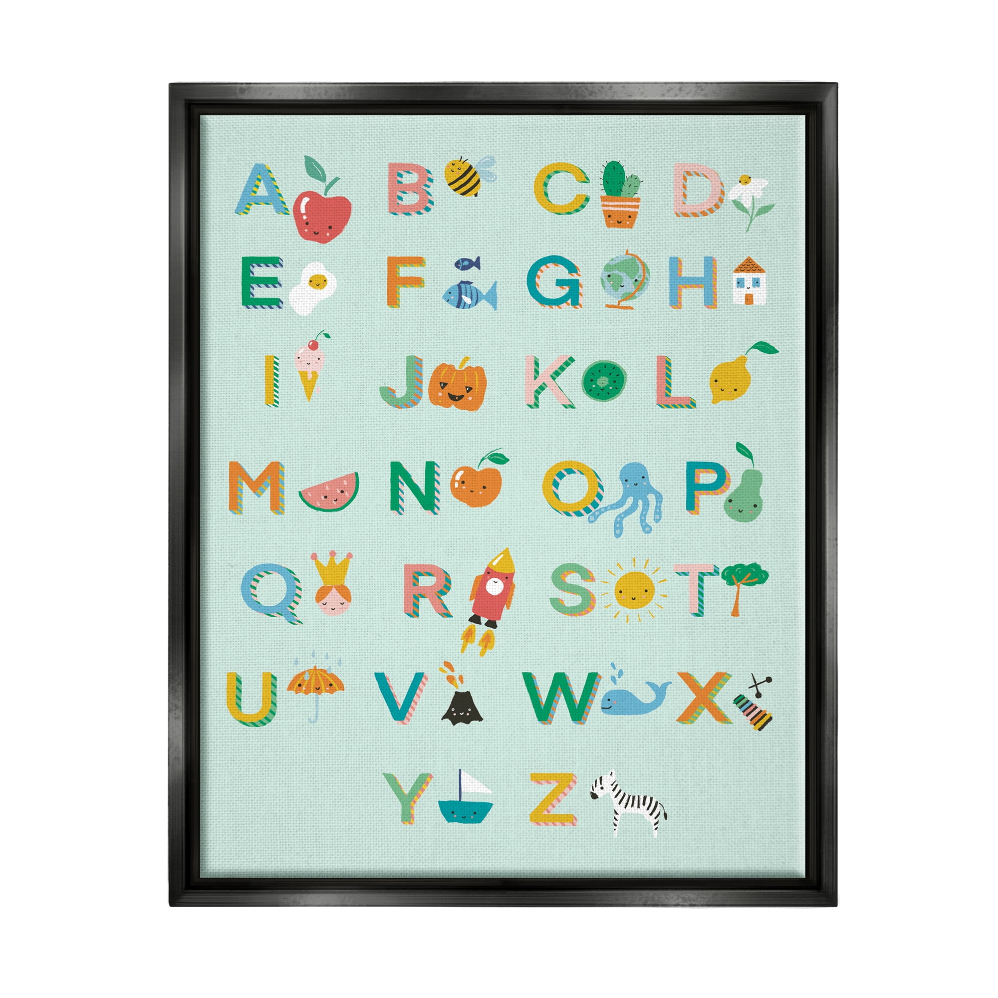 Free Shipping! Stupell Industries Alphabet Chart Mint Green Floating ...