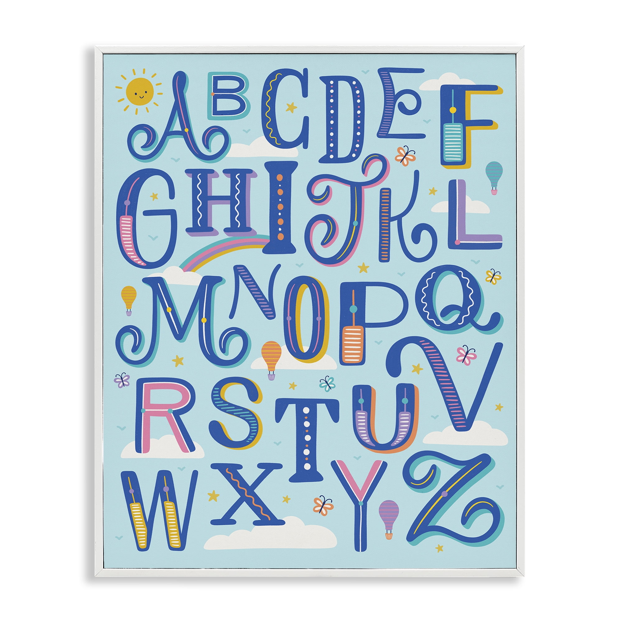 Stupell Industries Alphabet Letters in Sky Typography and Symbols ...