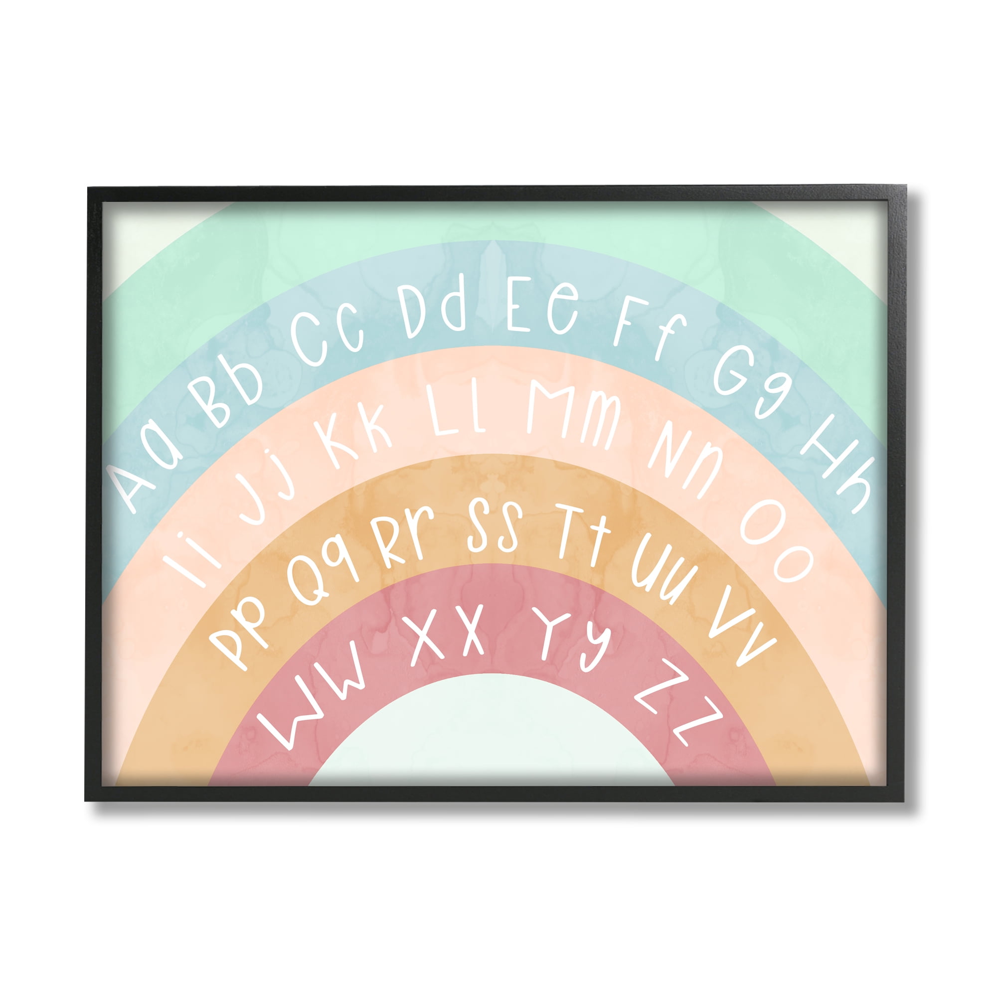 Stupell Industries Alphabet Letters on Rainbow Landscape Painting Black ...
