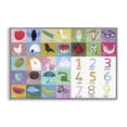 Stupell Industries Alphabet & Numbers First Words Gray Framed Giclee ...