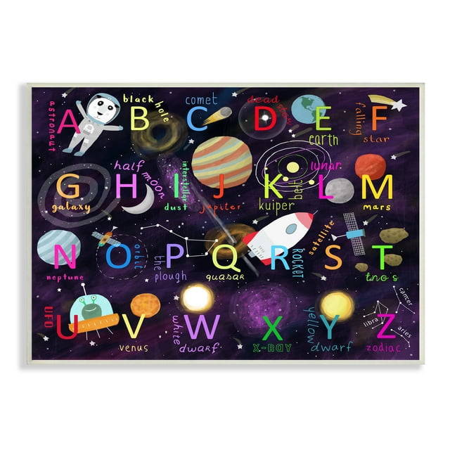 Stupell Industries Alphabet Teaching Outer Space Astronomy Words ...
