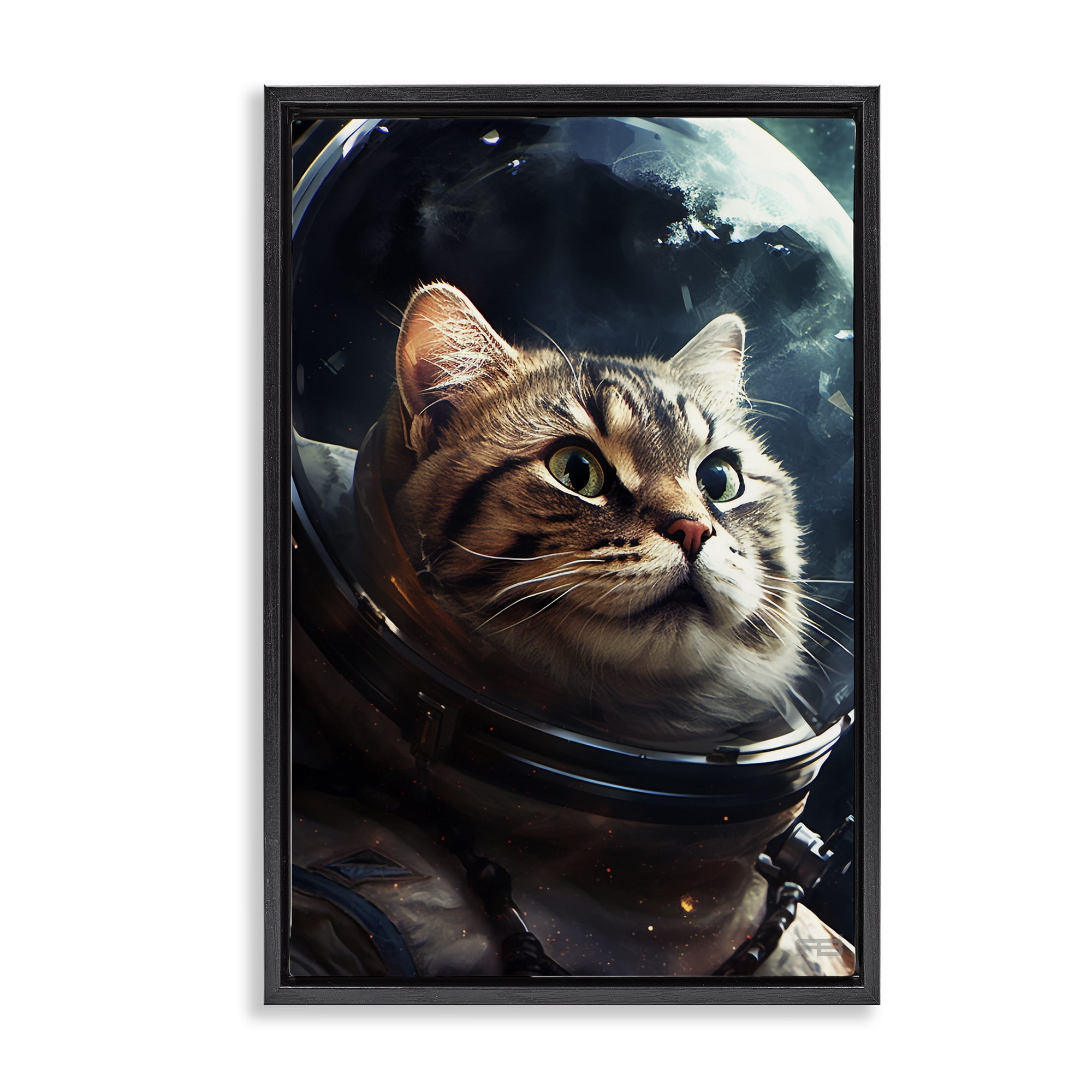 Stupell Industries Amazed Astronaut Cat Animals & Insects Painting ...