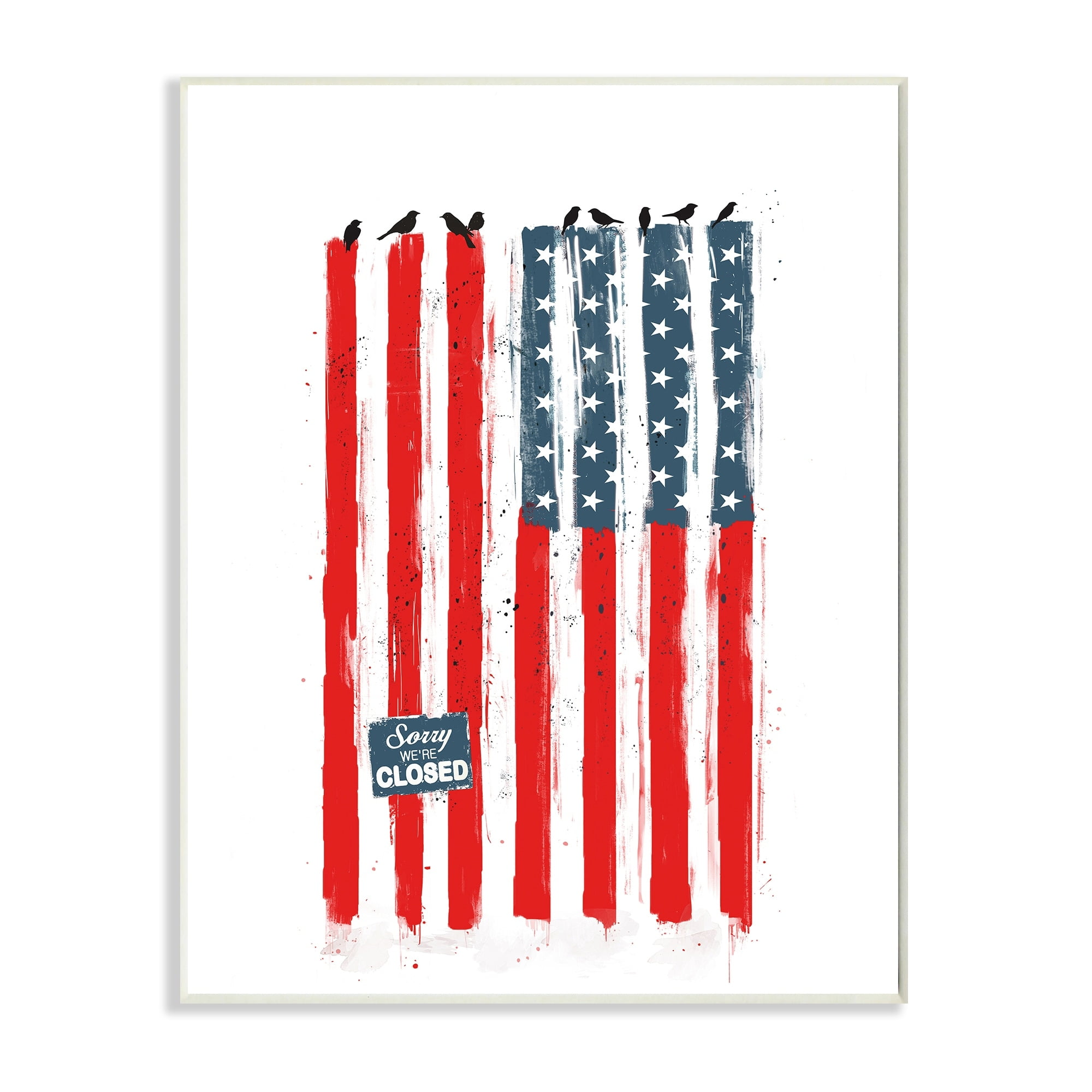 Stupell Industries American Flag Birds on Wall Political Statement Wall ...