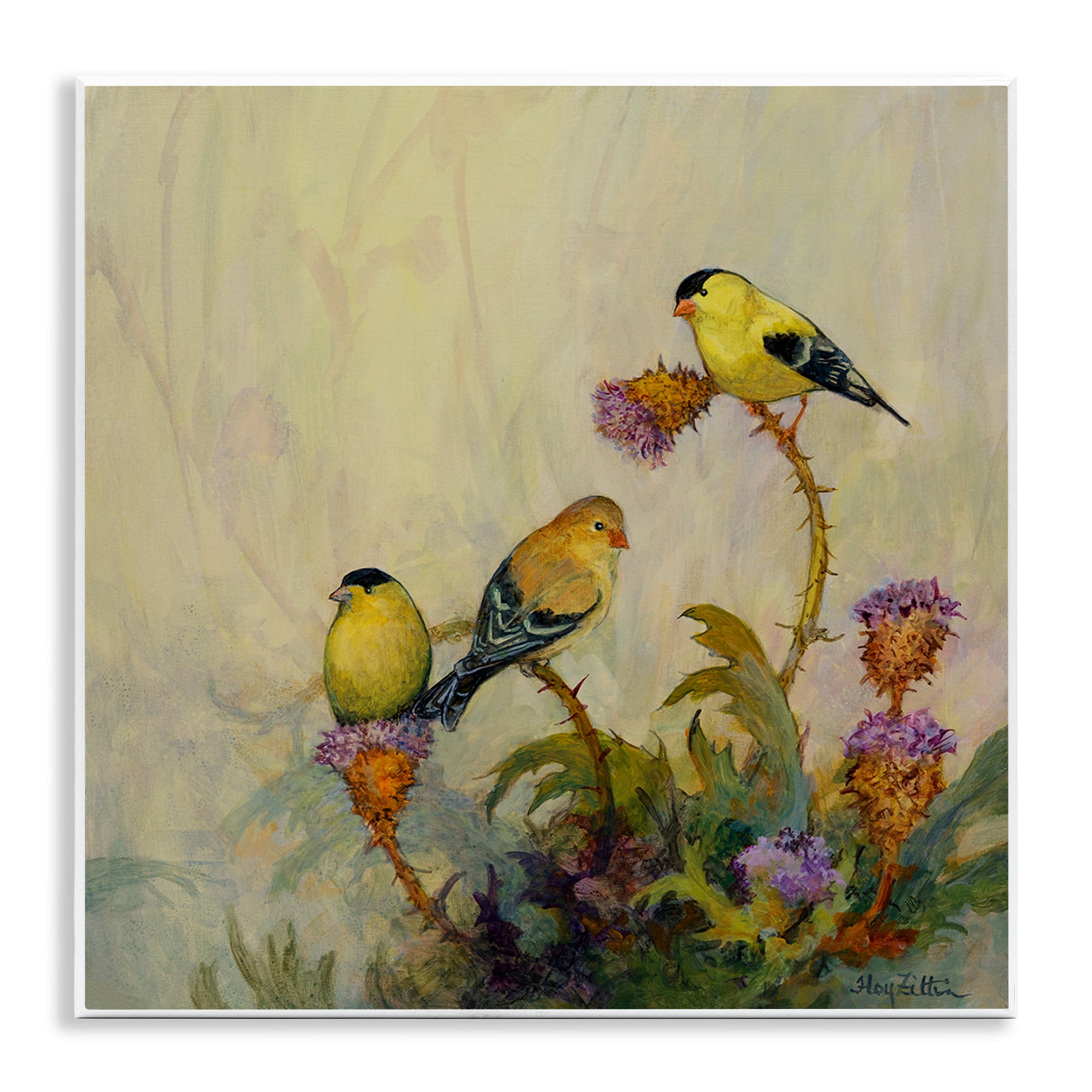 Stupell Industries American Goldfinch Birds Animals Painting Unframed ...