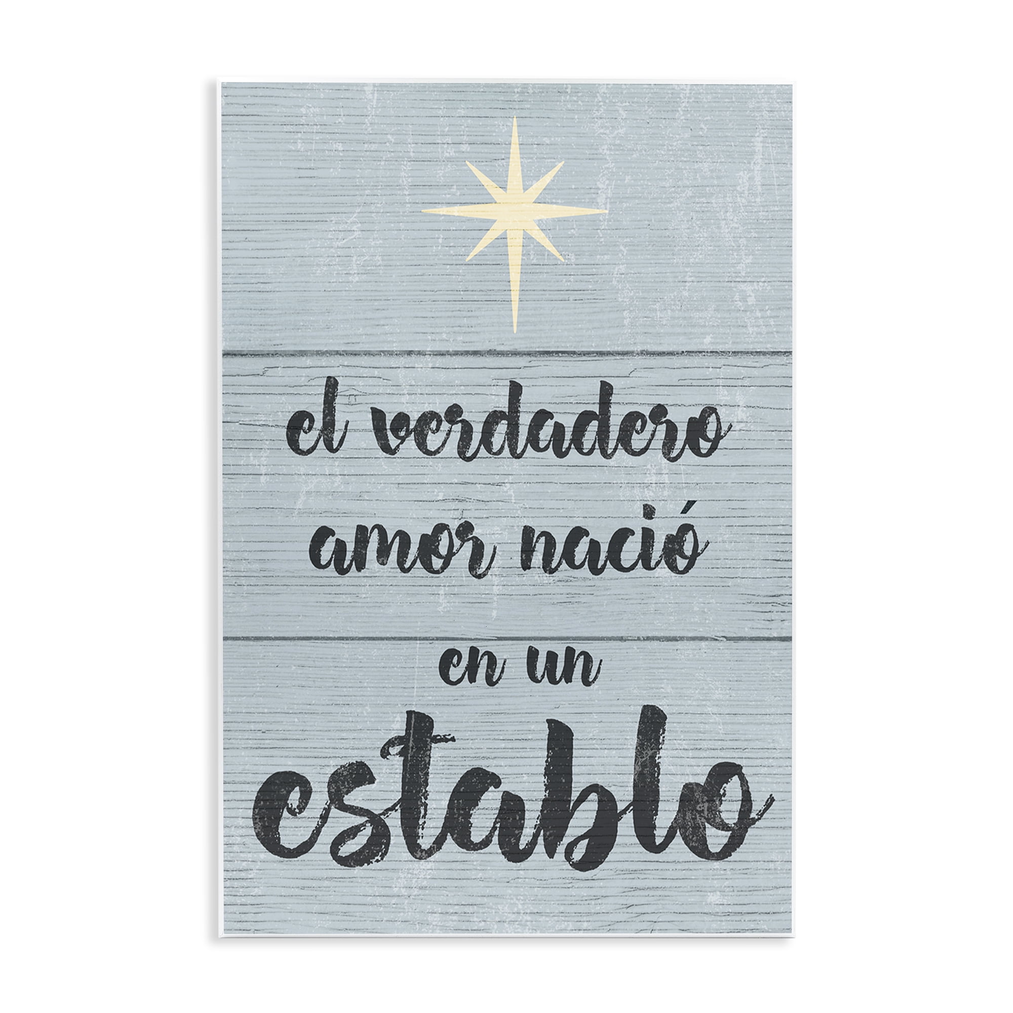 Stupell Industries Amor Verdadero en un Establo Holiday Painting ...