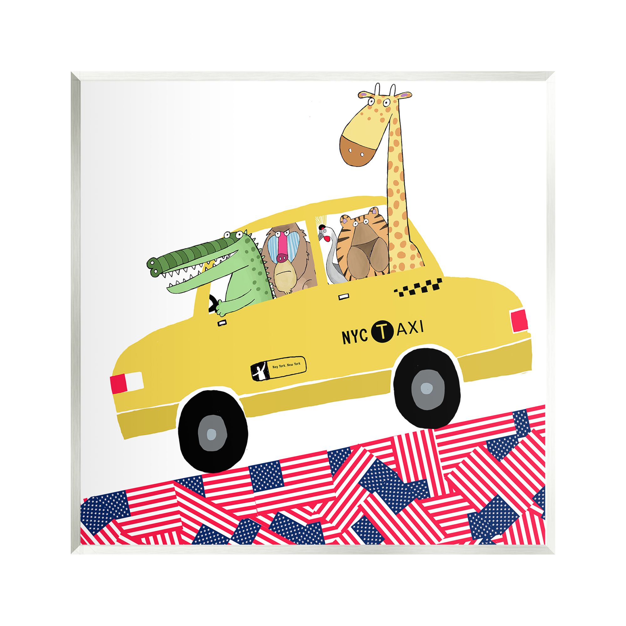 Stupell Industries Animals in NYC Taxi Animals & Insects Painting ...