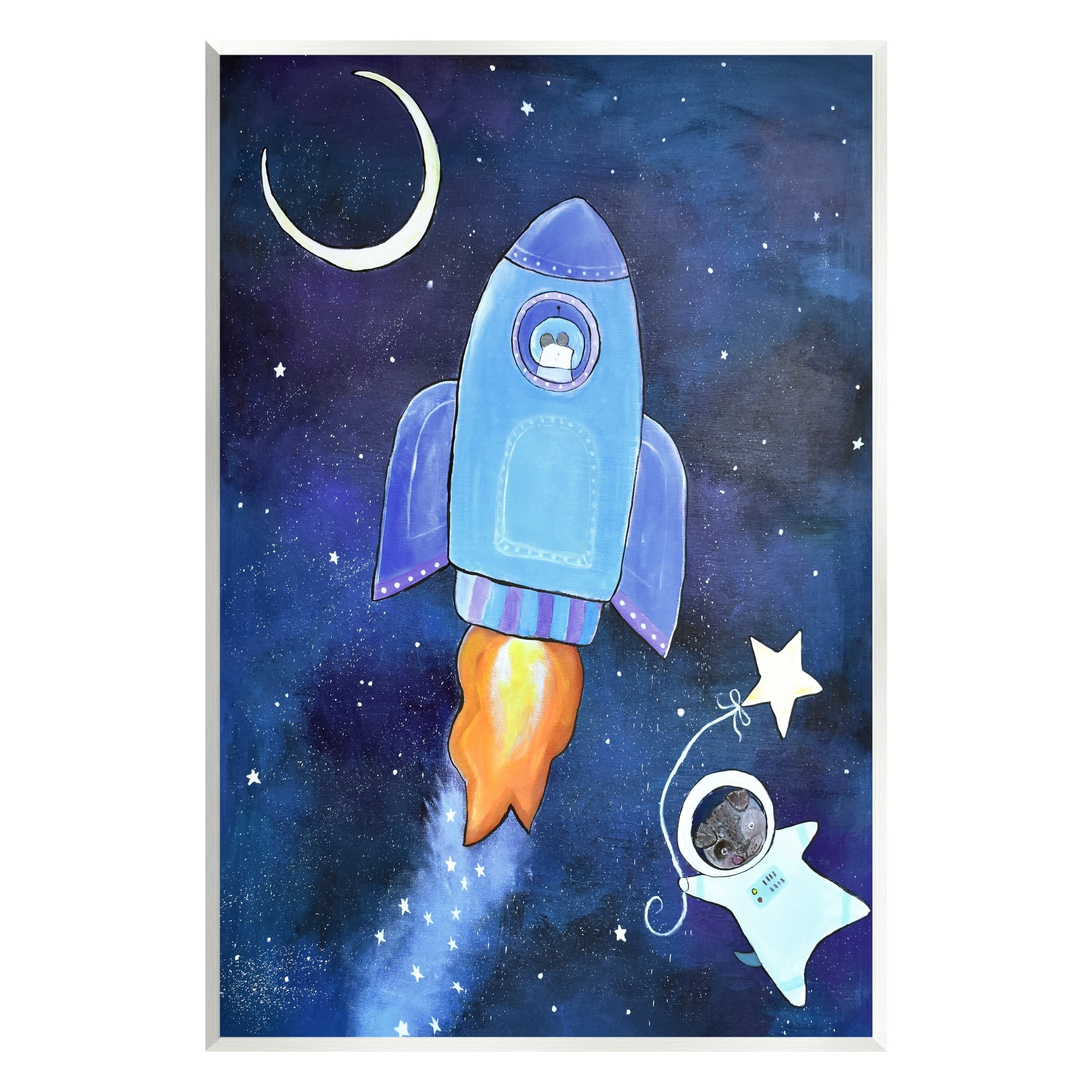 Stupell Animals in Outer Space Rocket Ship Art 10x15 Print - Walmart.com