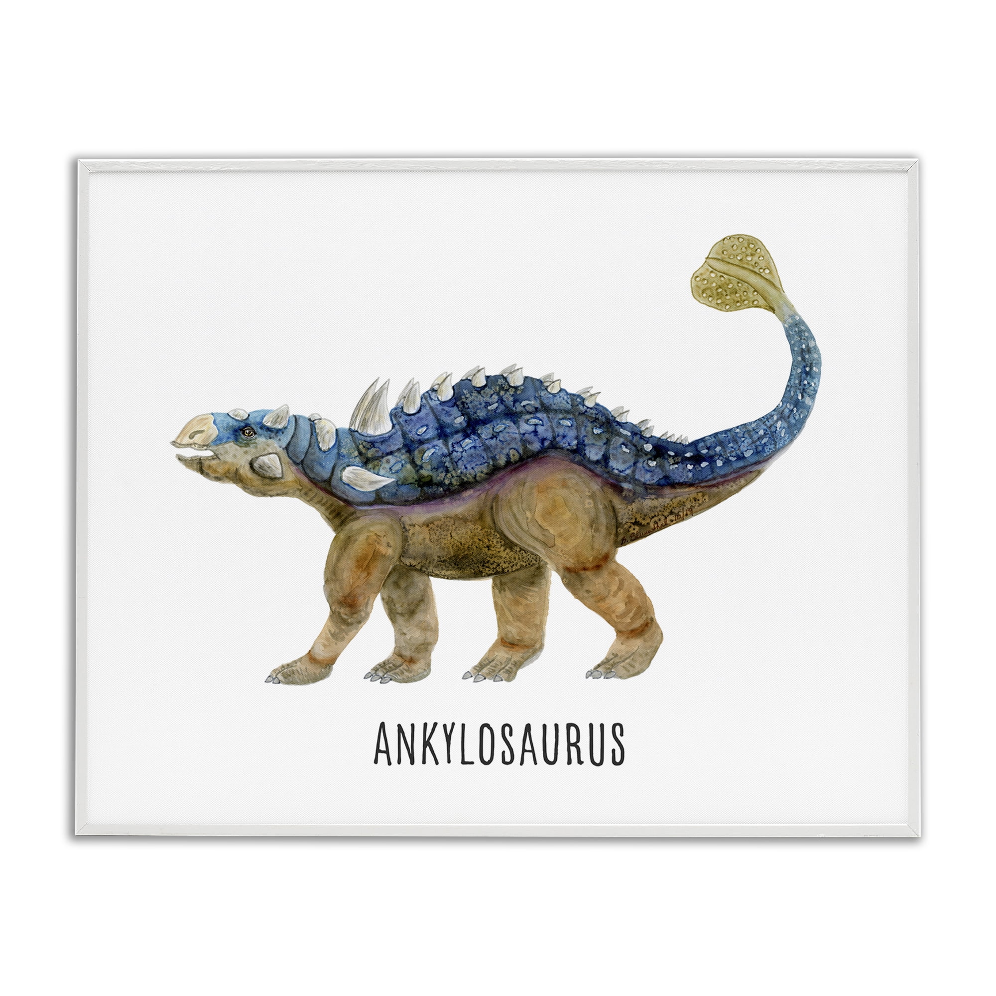 Stupell Industries Ankylosaurus Dinosaur Learning Animals Painting ...