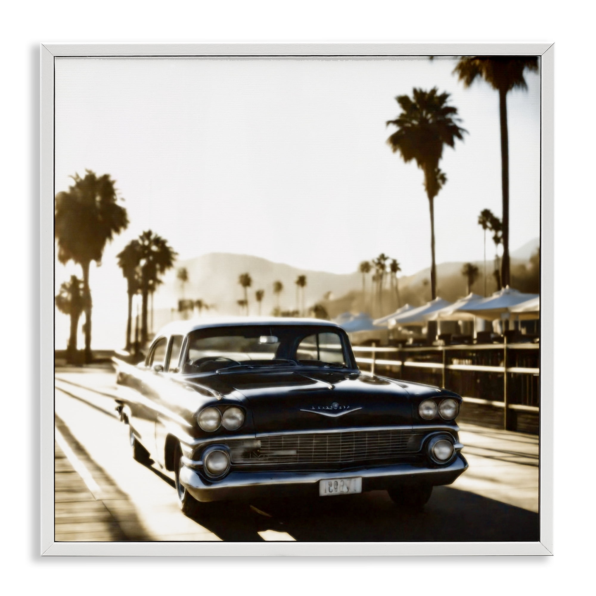 Stupell Industries Antique Car Cruising Transportation Painting White ...