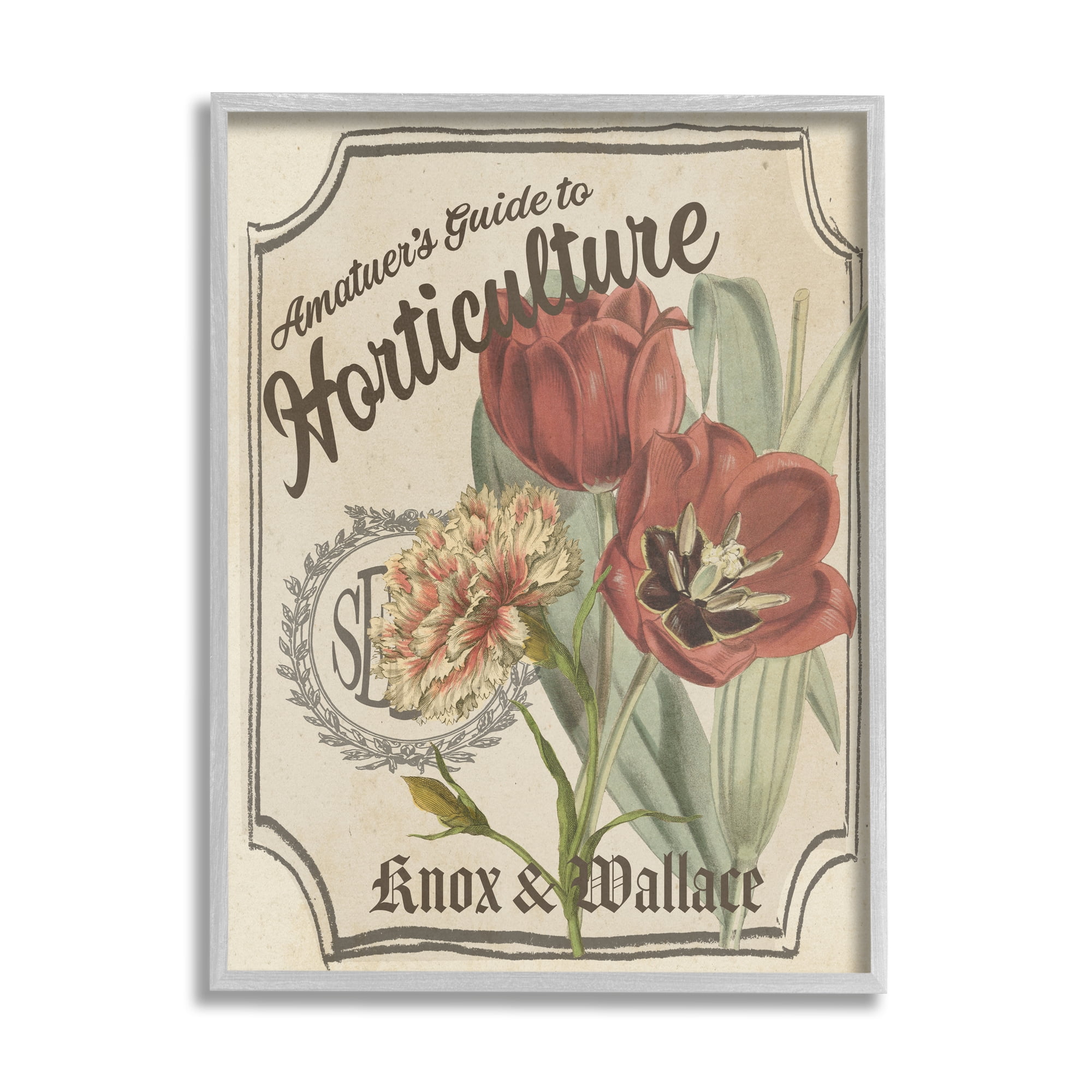 Stupell Industries Antique Seed Packet Red Tulip Horticulture Study ...