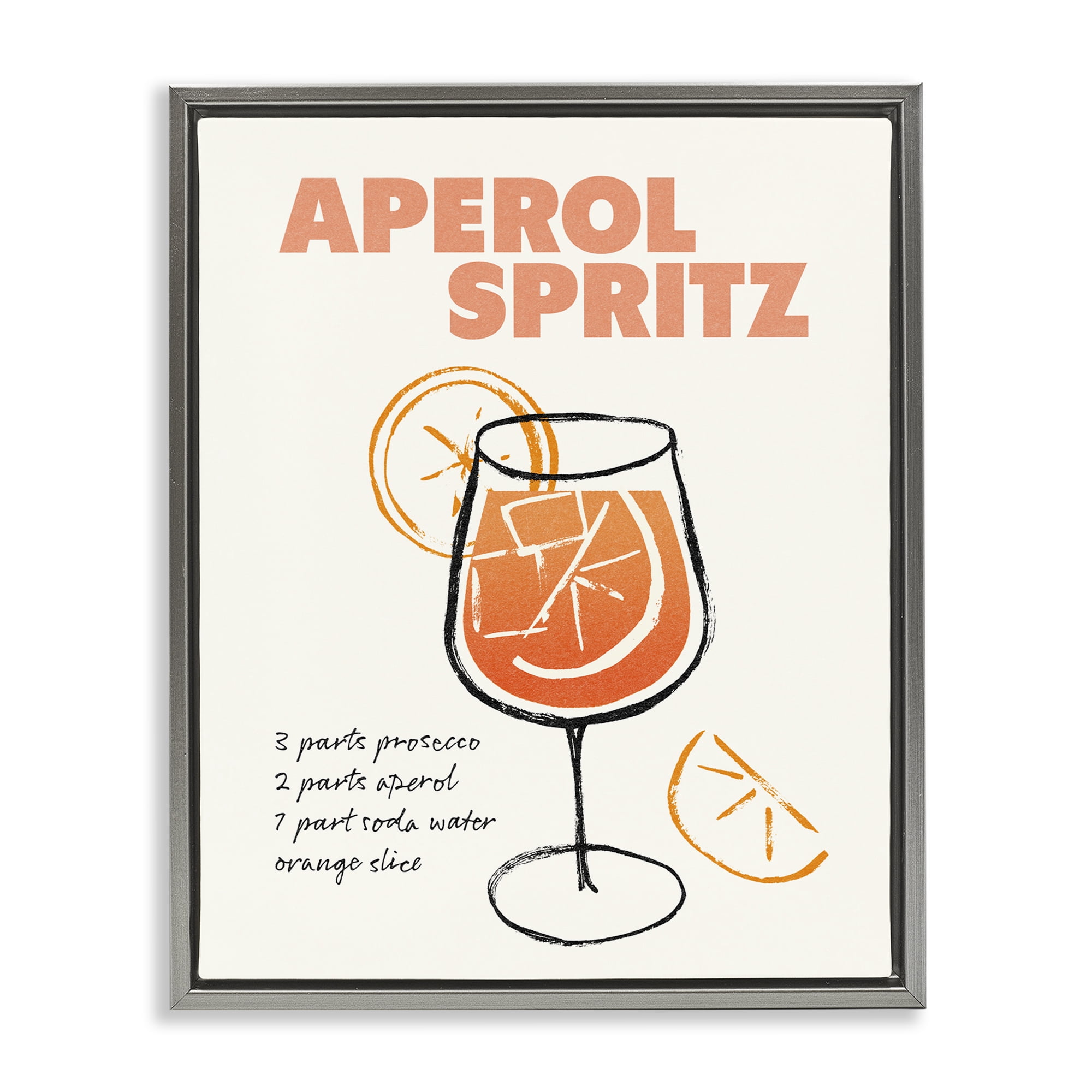 Stupell Industries Aperol Spritz Recipe Food & Beverage Painting Gray ...