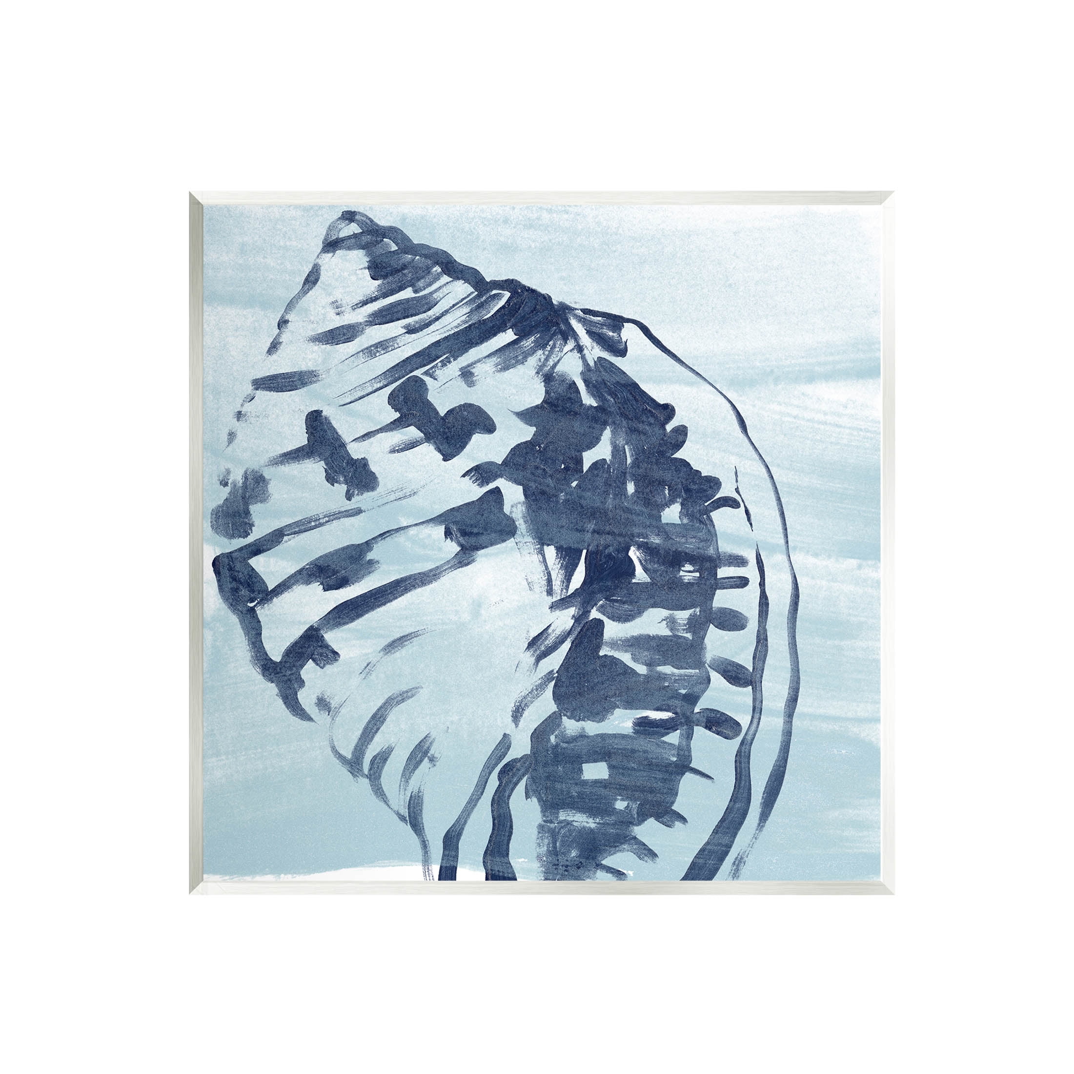 Stupell Industries Aquatic Blue Seashell Art Print Wall Decor - Walmart.com